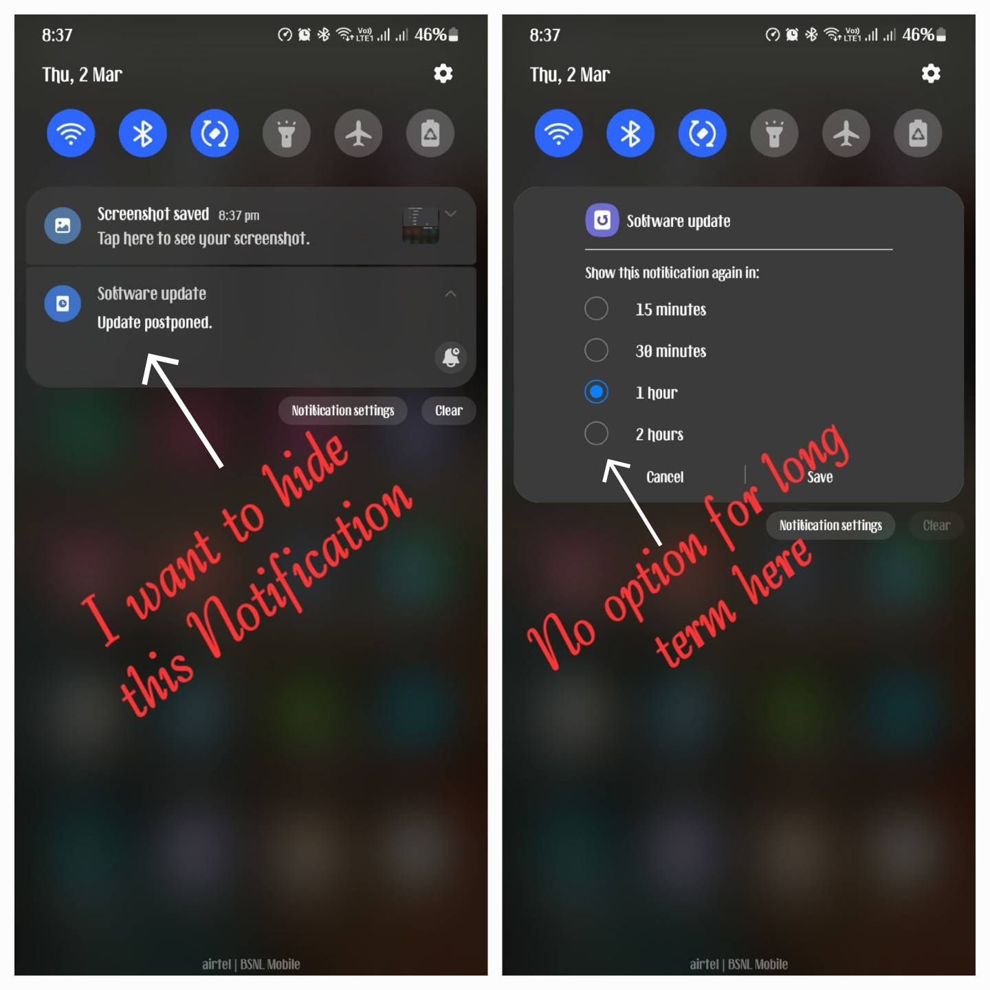 Solved: How to get rid of this Software update Notificatio... - Samsung ...