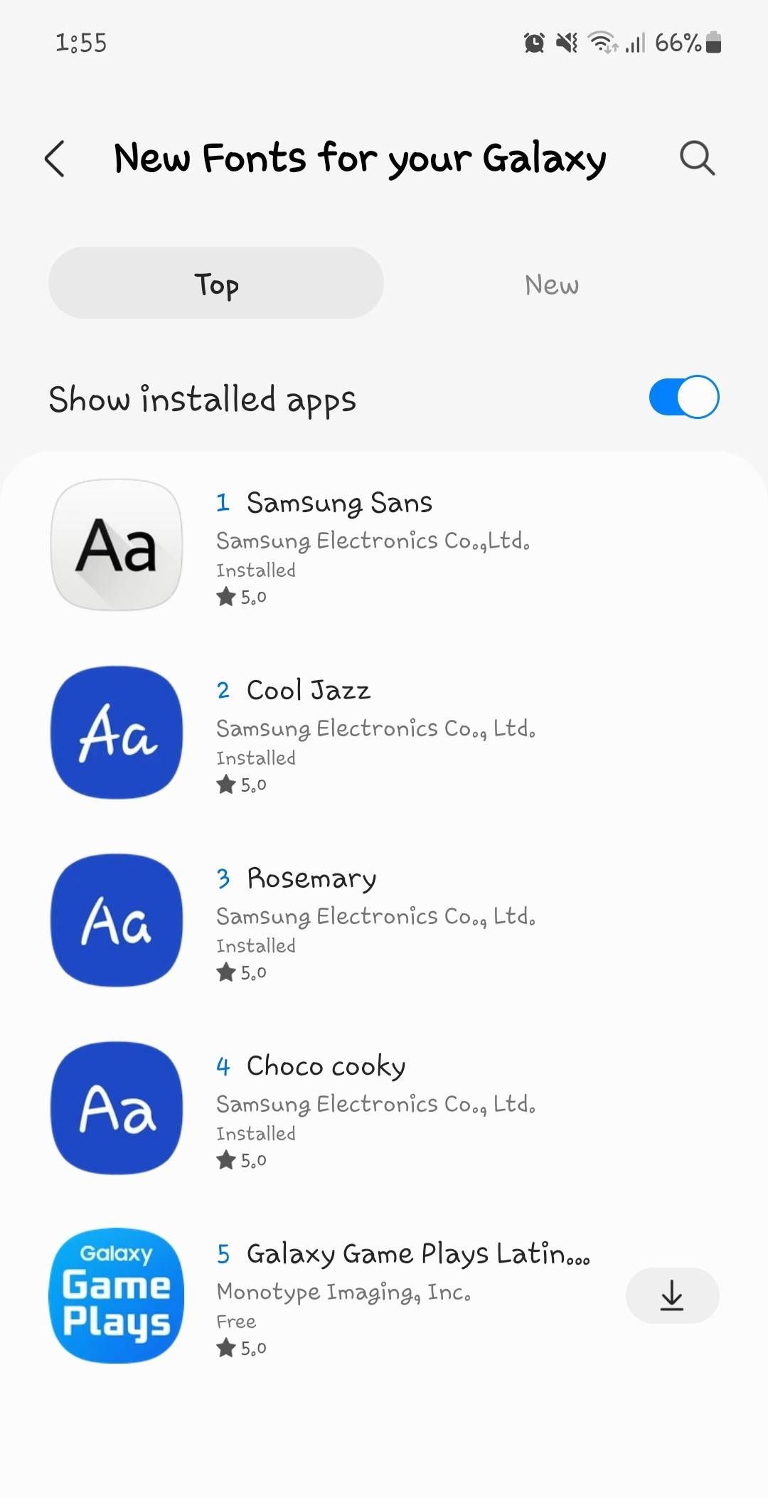 New Fonts Issue - Samsung Members