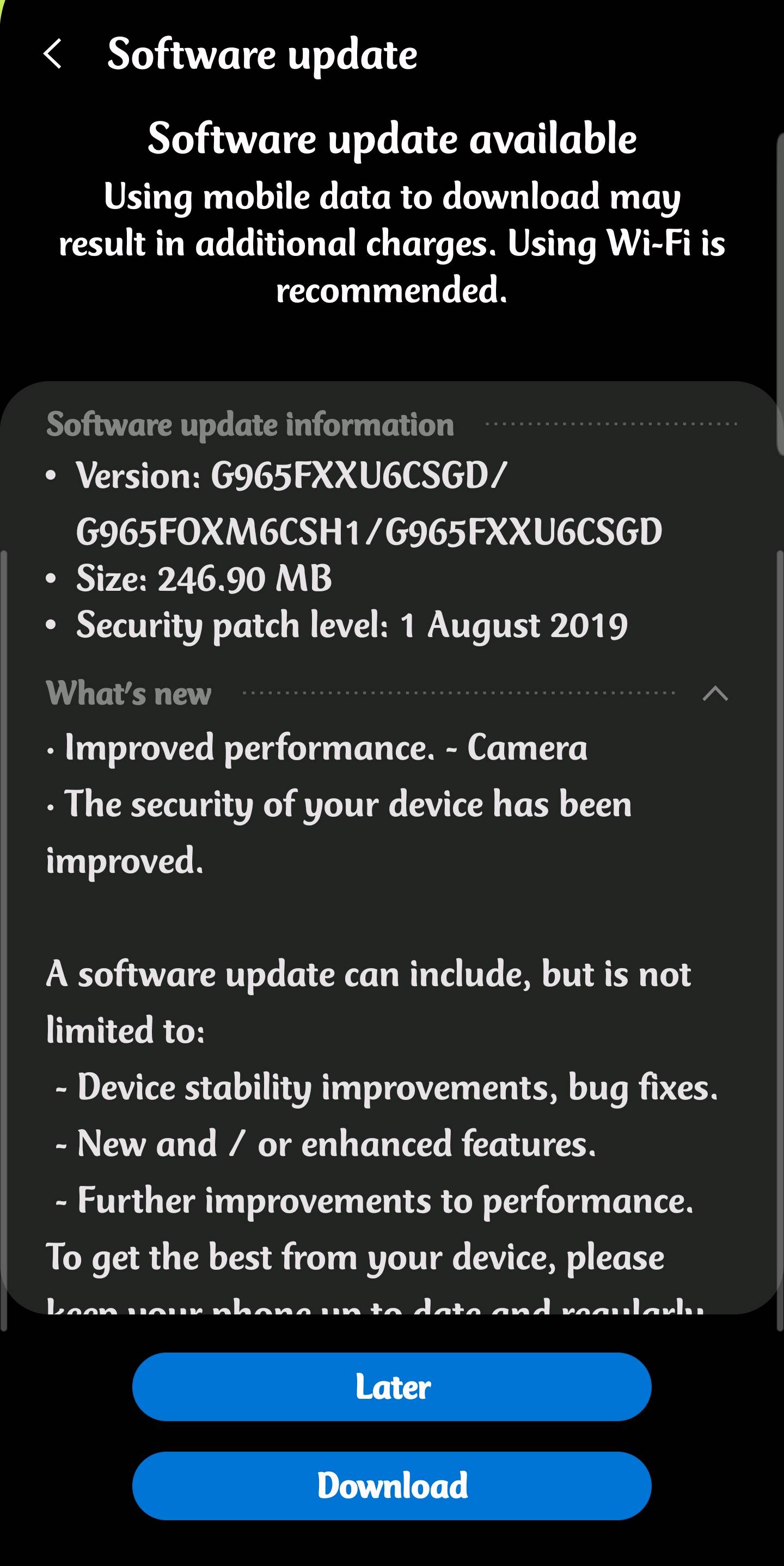 S9+ August security patch - Samsung Members