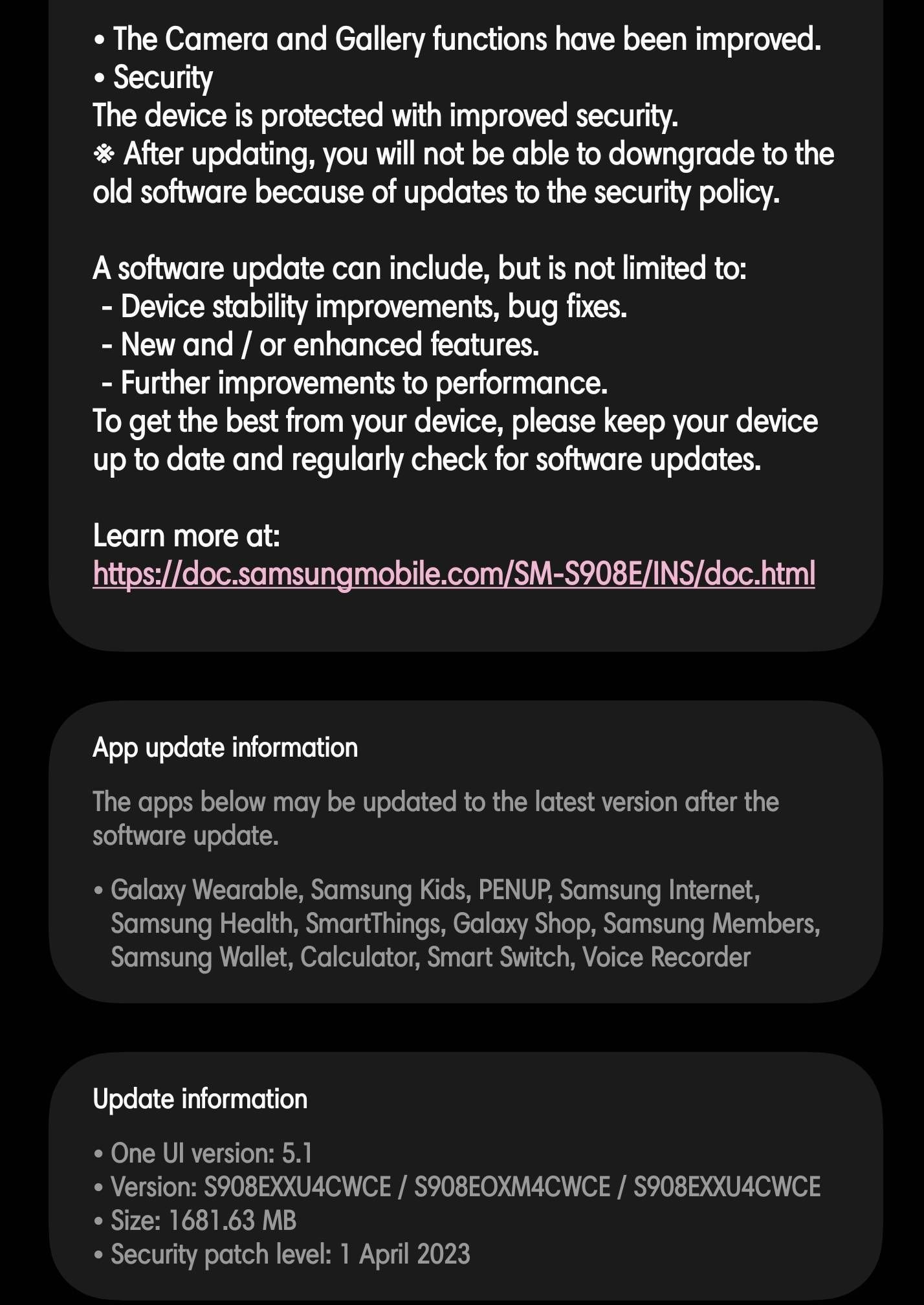 Software Update for Galaxy S22 Ultra - Samsung Members