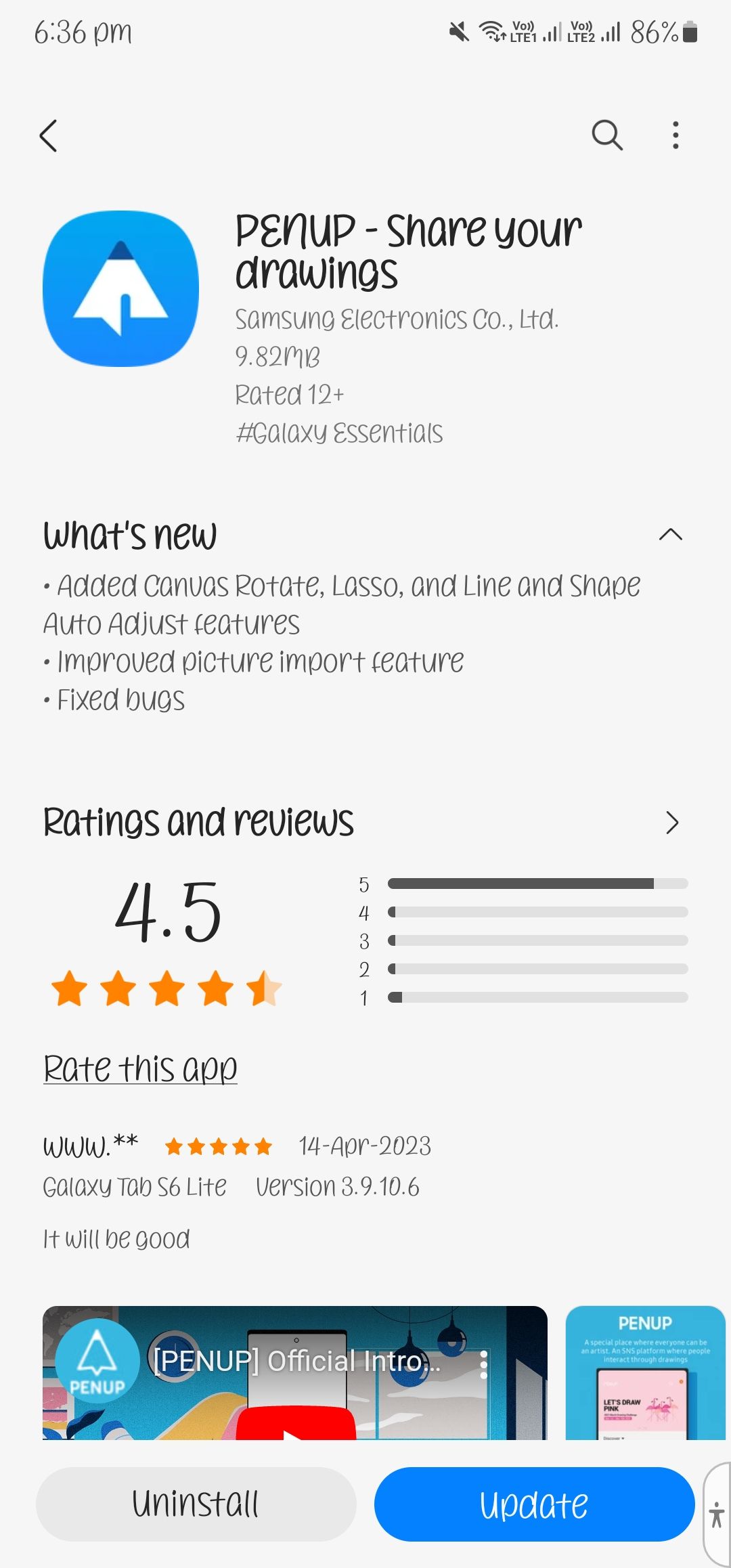 Penup app update - Samsung Members