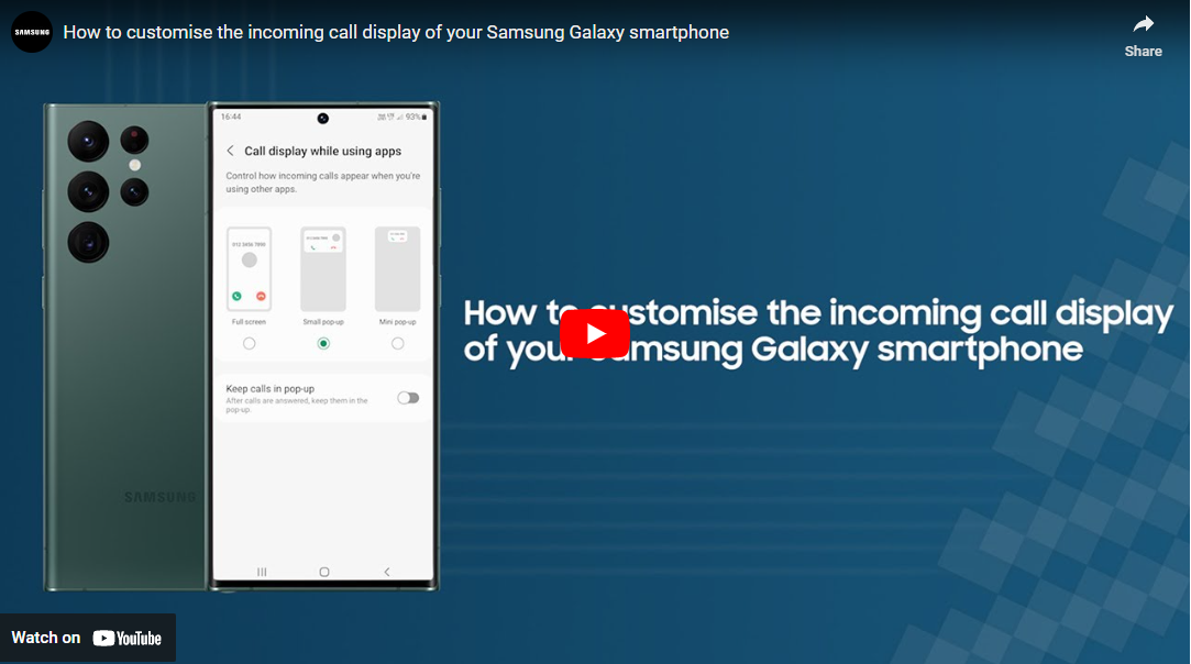 How to customize the incoming call display of your... - Samsung Members
