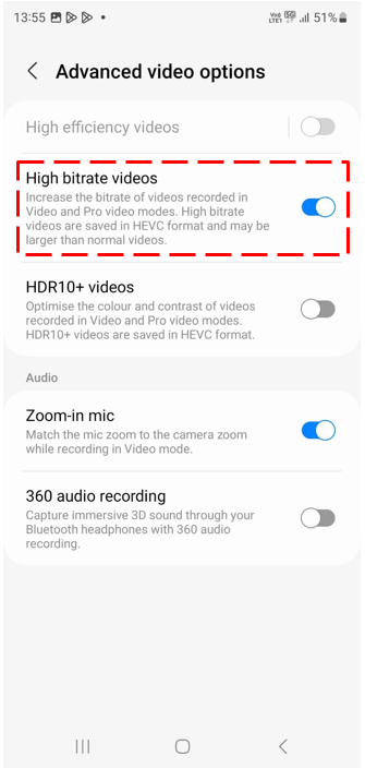 New Recording Mode (HEVC encoding) - Samsung Members