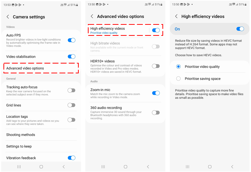 New Recording Mode (HEVC encoding) - Samsung Members