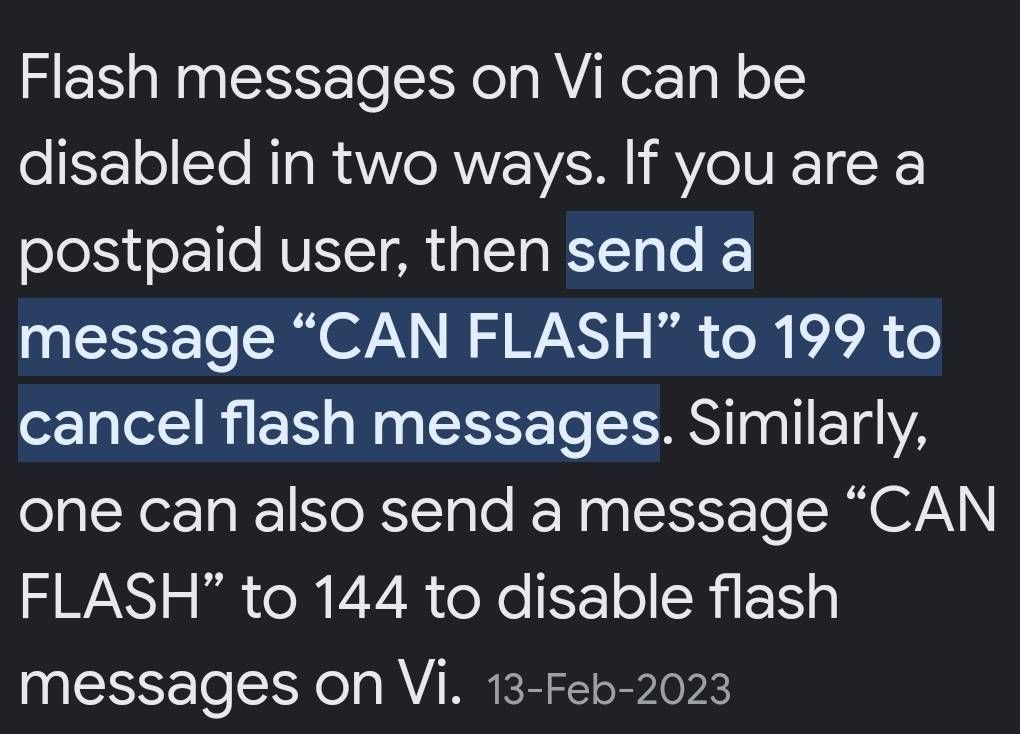 Vi Class 0 messages - Samsung Members