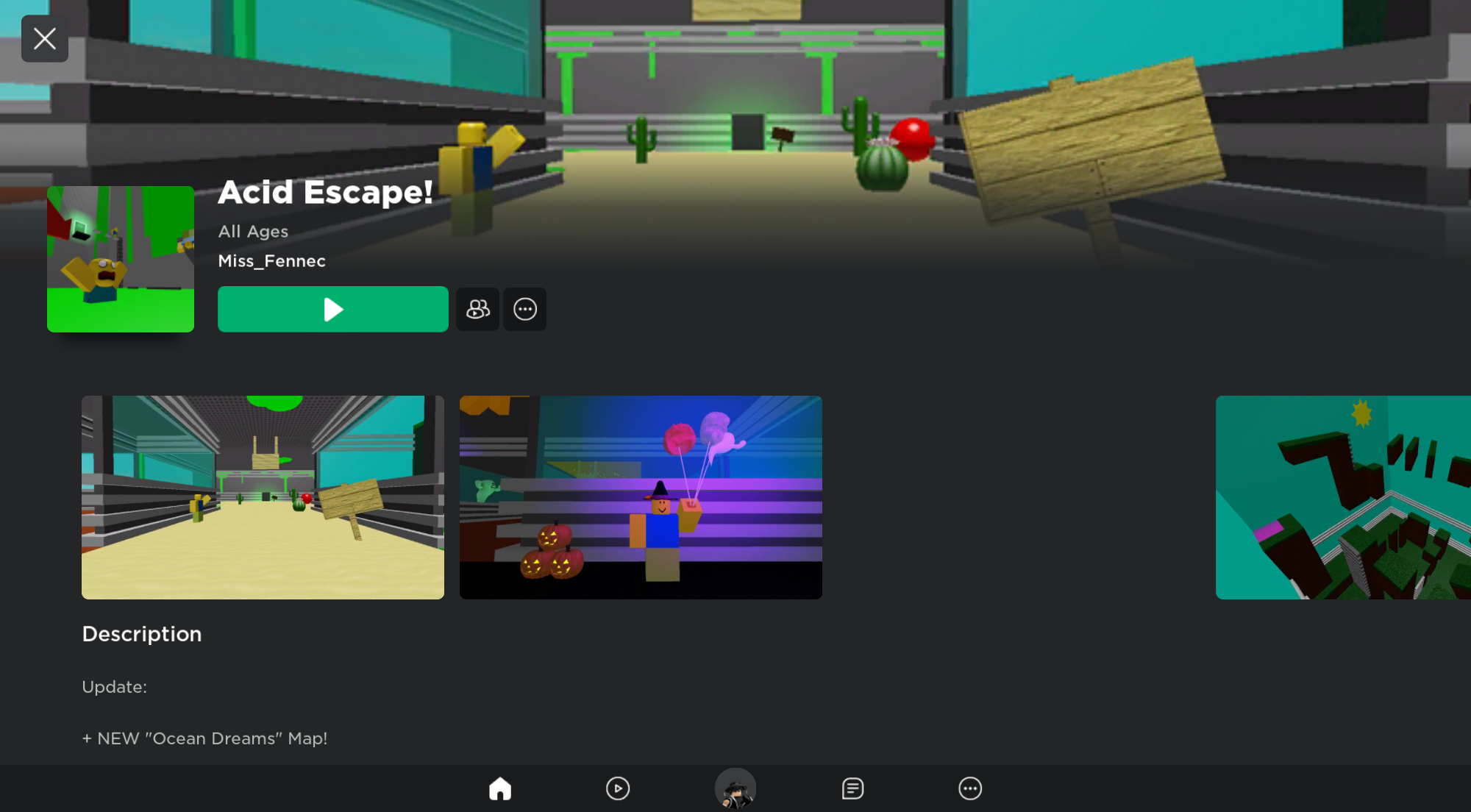 New game page UI for Roblox - Samsung Members
