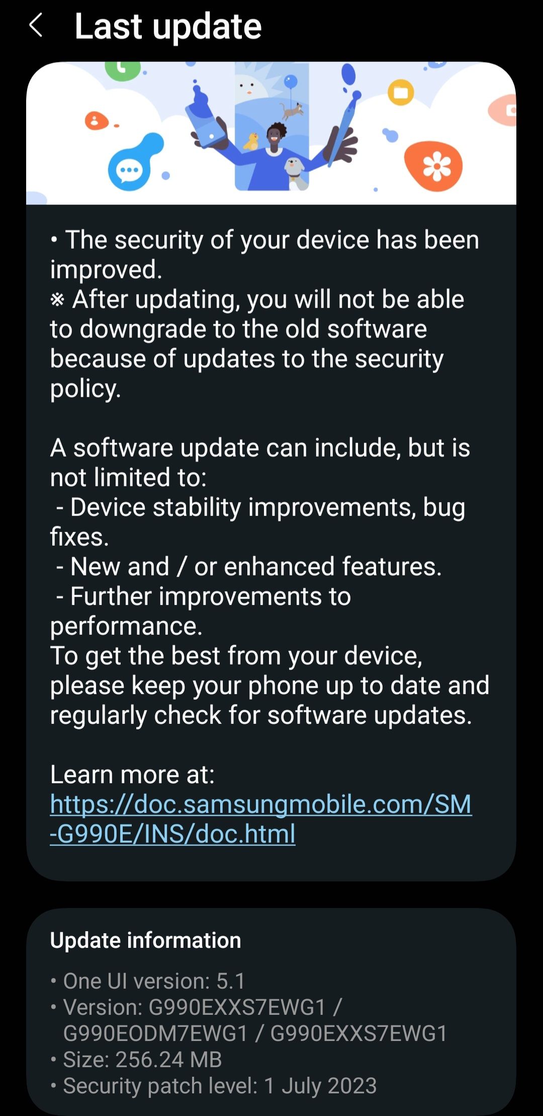 Samsung S21FE July 2023 Security Update - Samsung Members