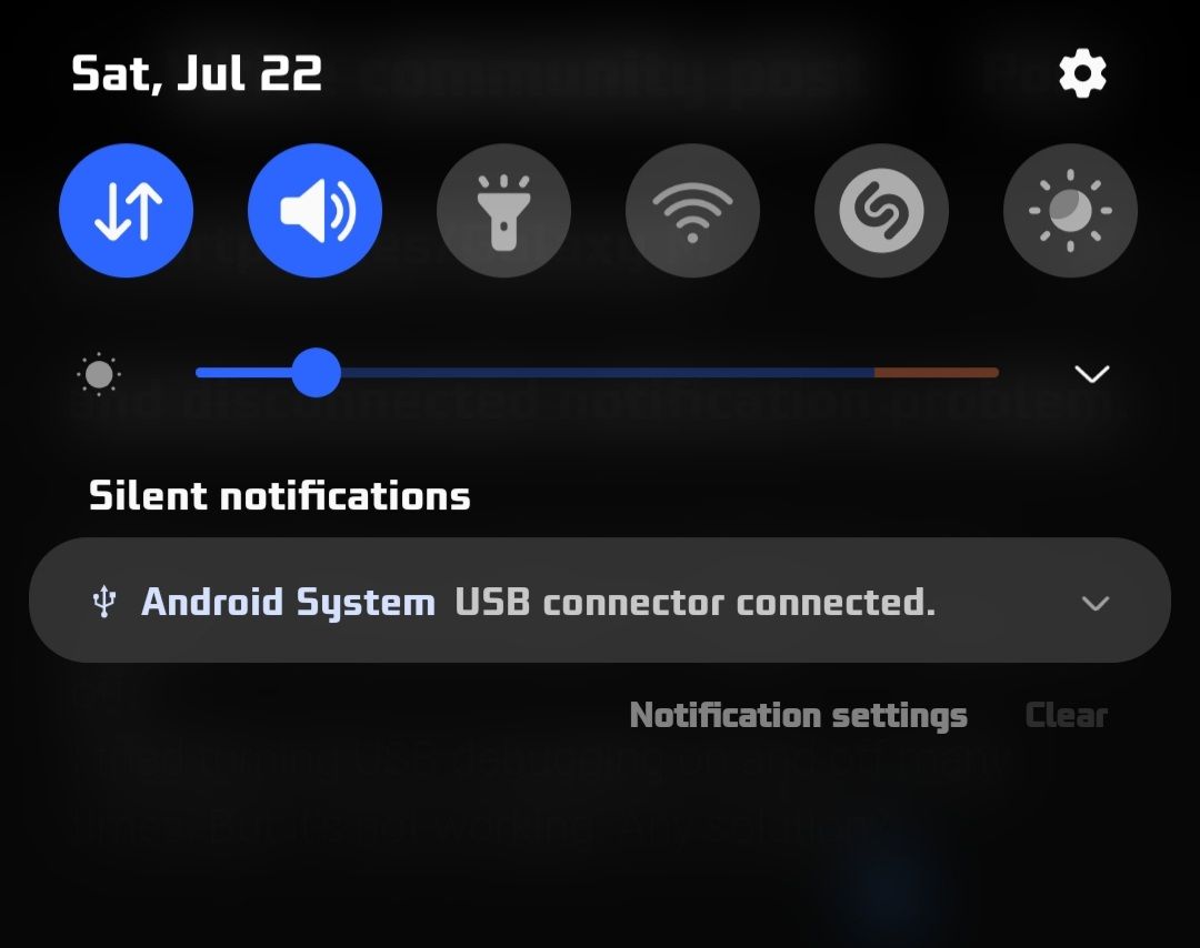 USB connector connected and disconnected notificat... - Samsung Members