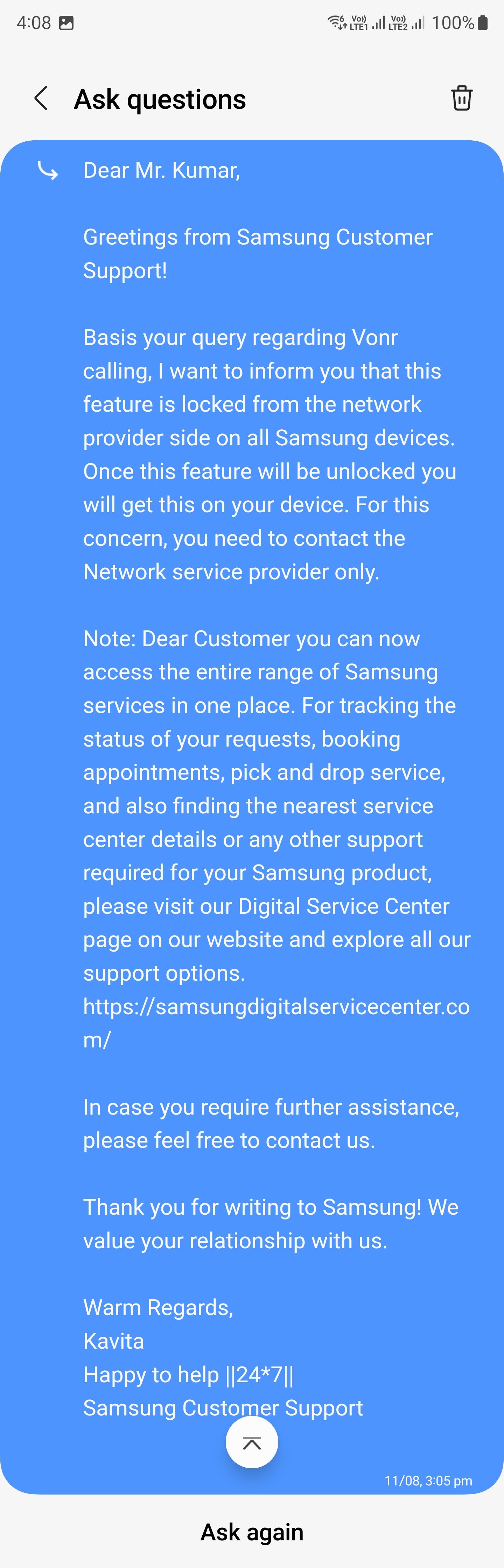 S23 VoNR option - Samsung Members