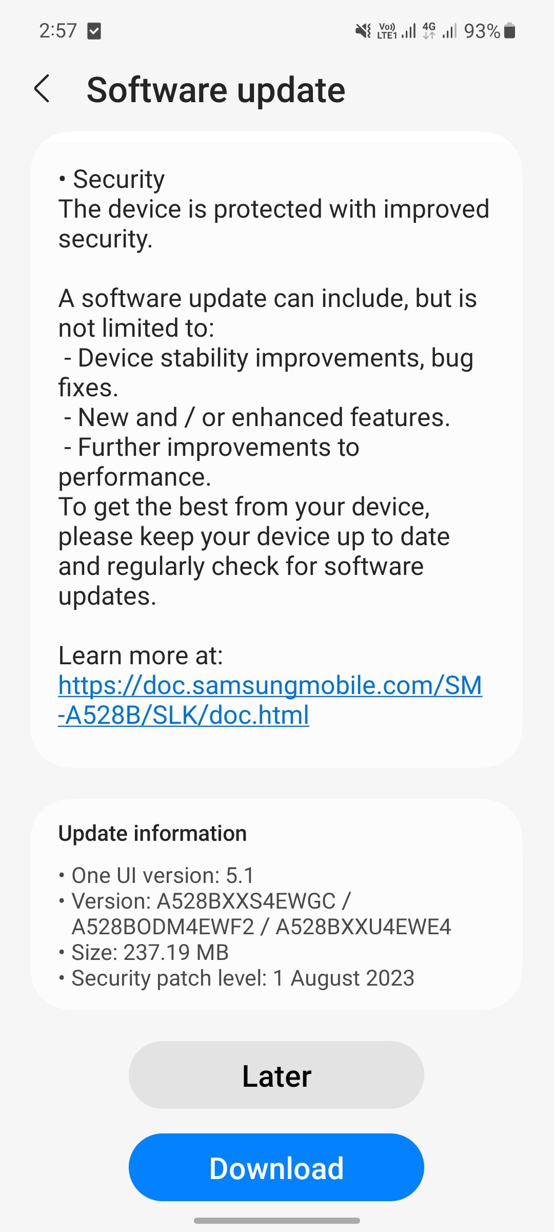 A52s 5G got August security patch - Samsung Members