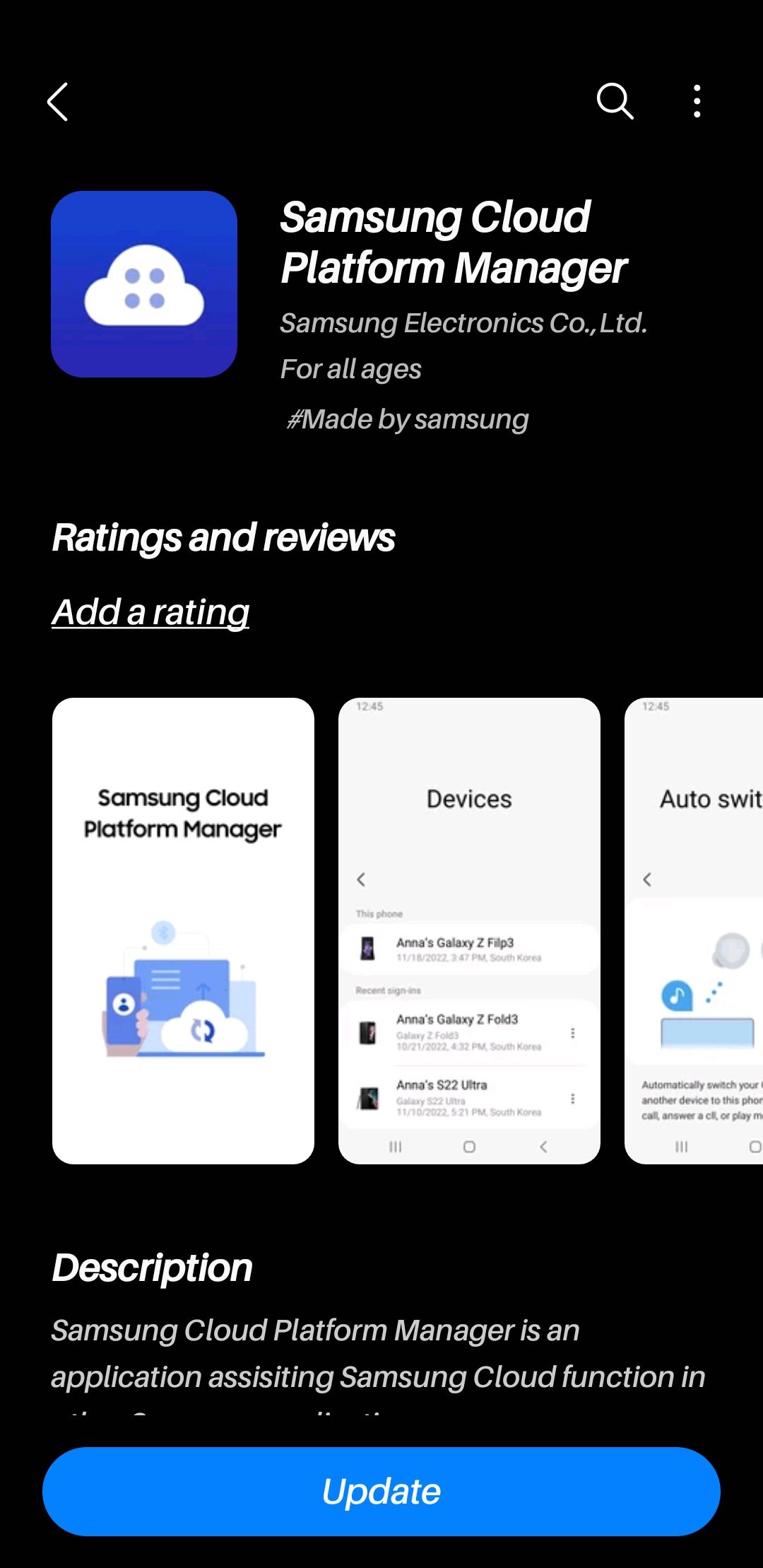 Update For Samsung Cloud Platform Manager - Samsung Members
