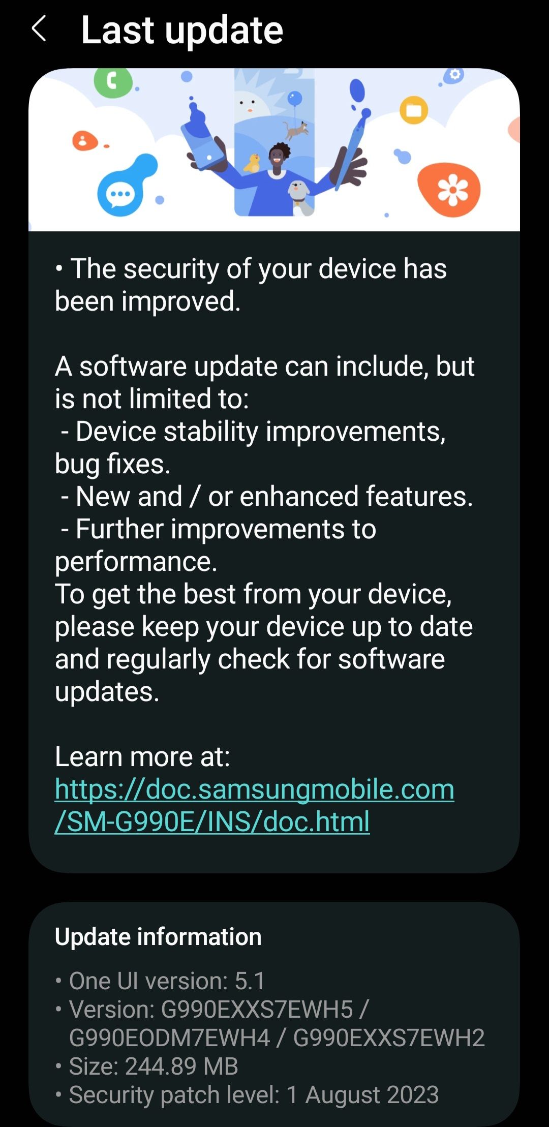 Samsung S21FE August 2023 Security Update - Samsung Members