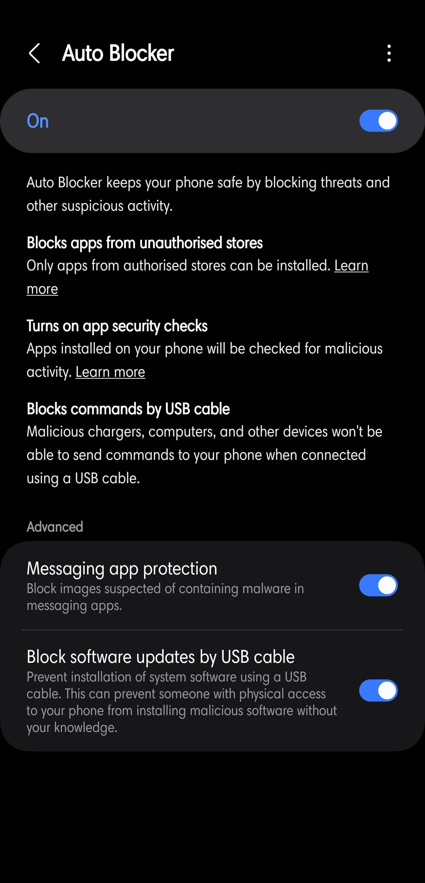 New auto blocker feature in OneUI 6 for Security - Samsung Members
