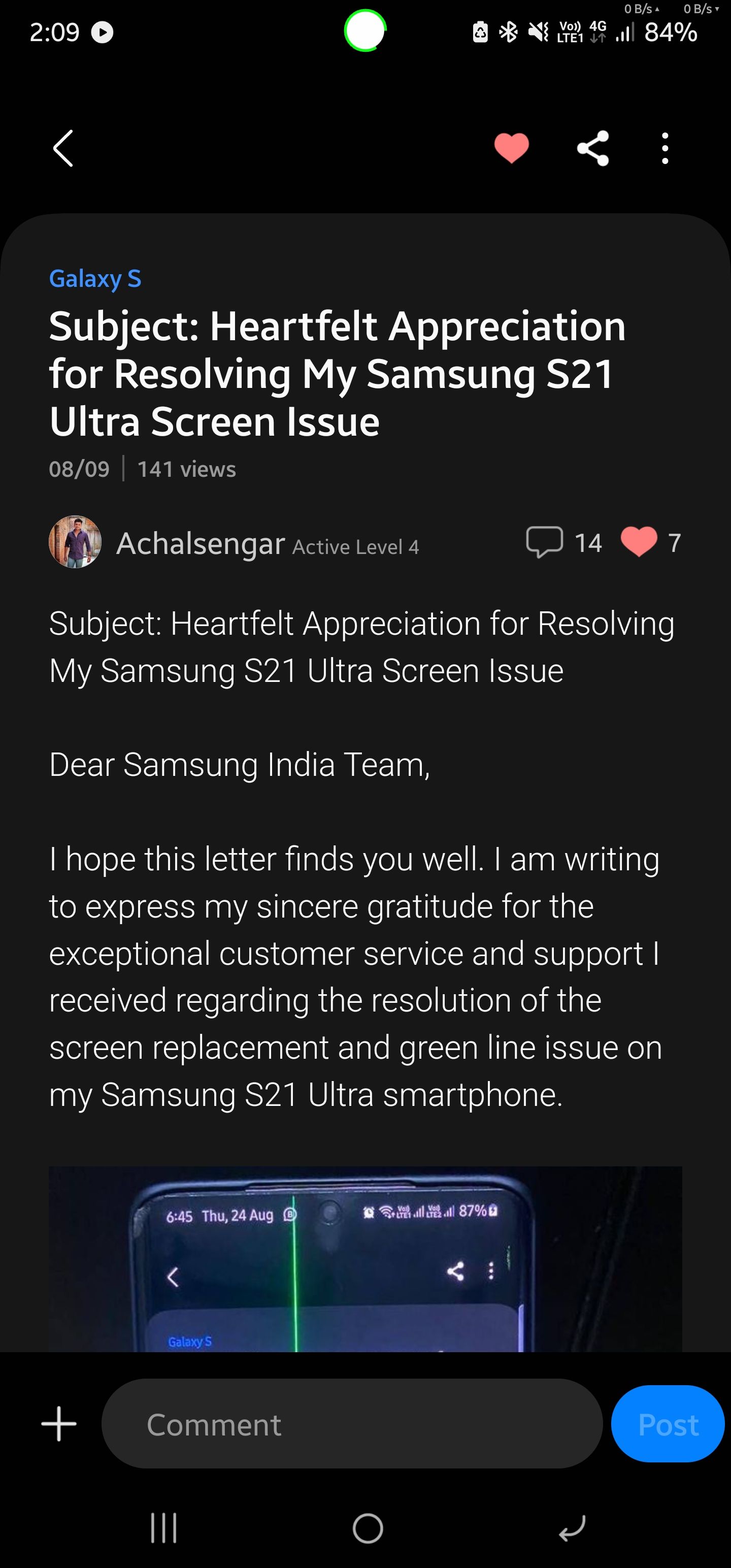 Pink vertical line on Galaxy M52 display - Samsung Members