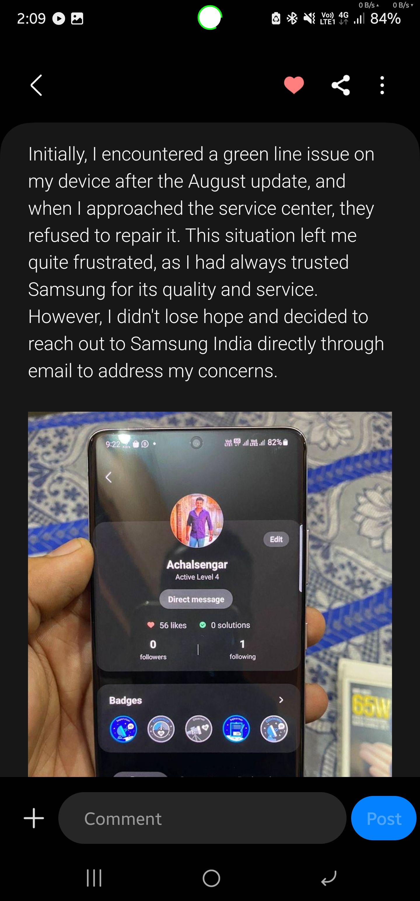 Galaxy S22 Ultra Green Line on Display.. - Samsung Members