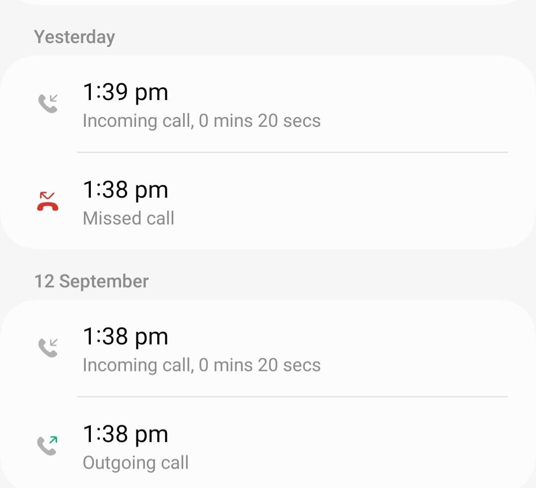 Missed call ring timings - Samsung Members