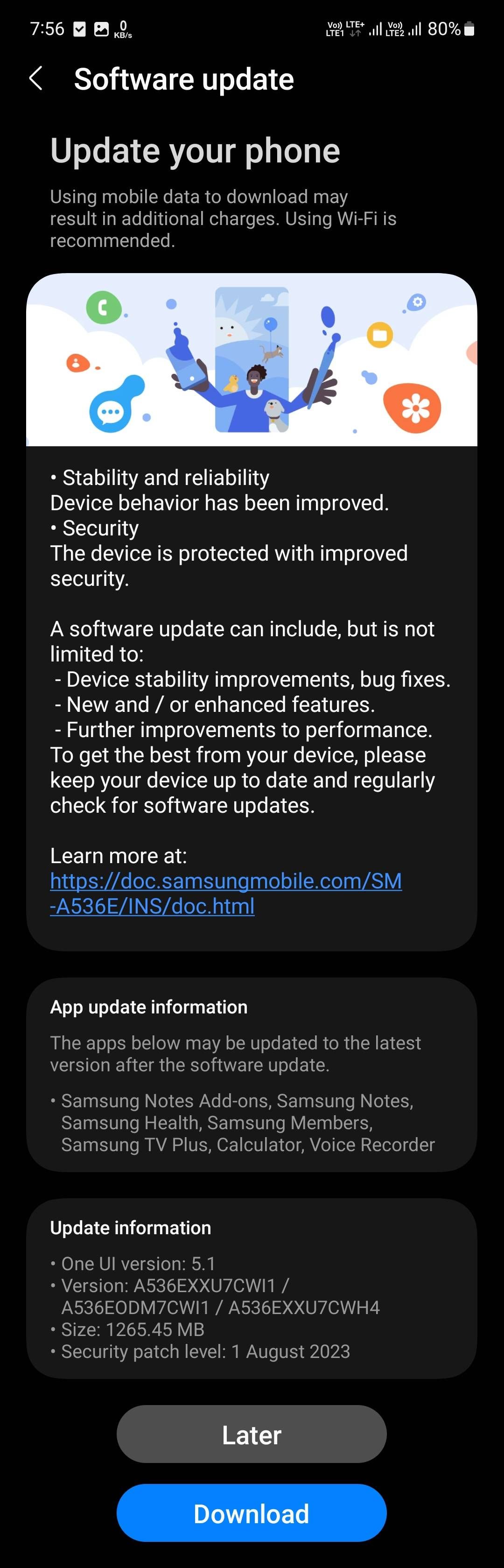 A53 August Security Patch Update - Samsung Members