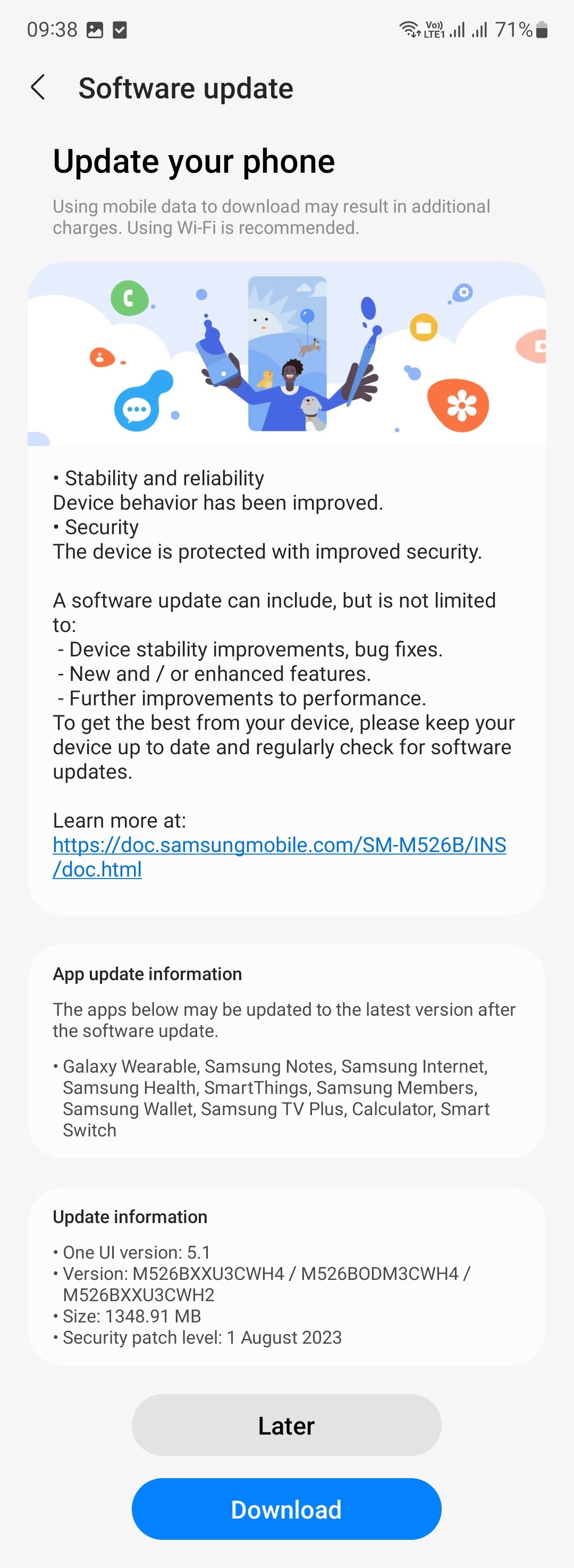 Samsung Galaxy M52 5G August Security Patch update... - Samsung Members