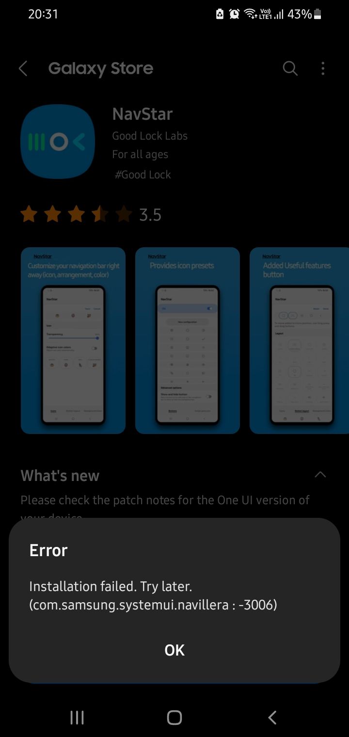 Update Error (-3006) - Samsung Members