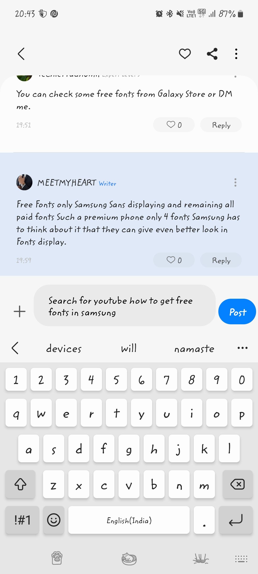 Customized Fonts in S23 Ultra - Samsung Members