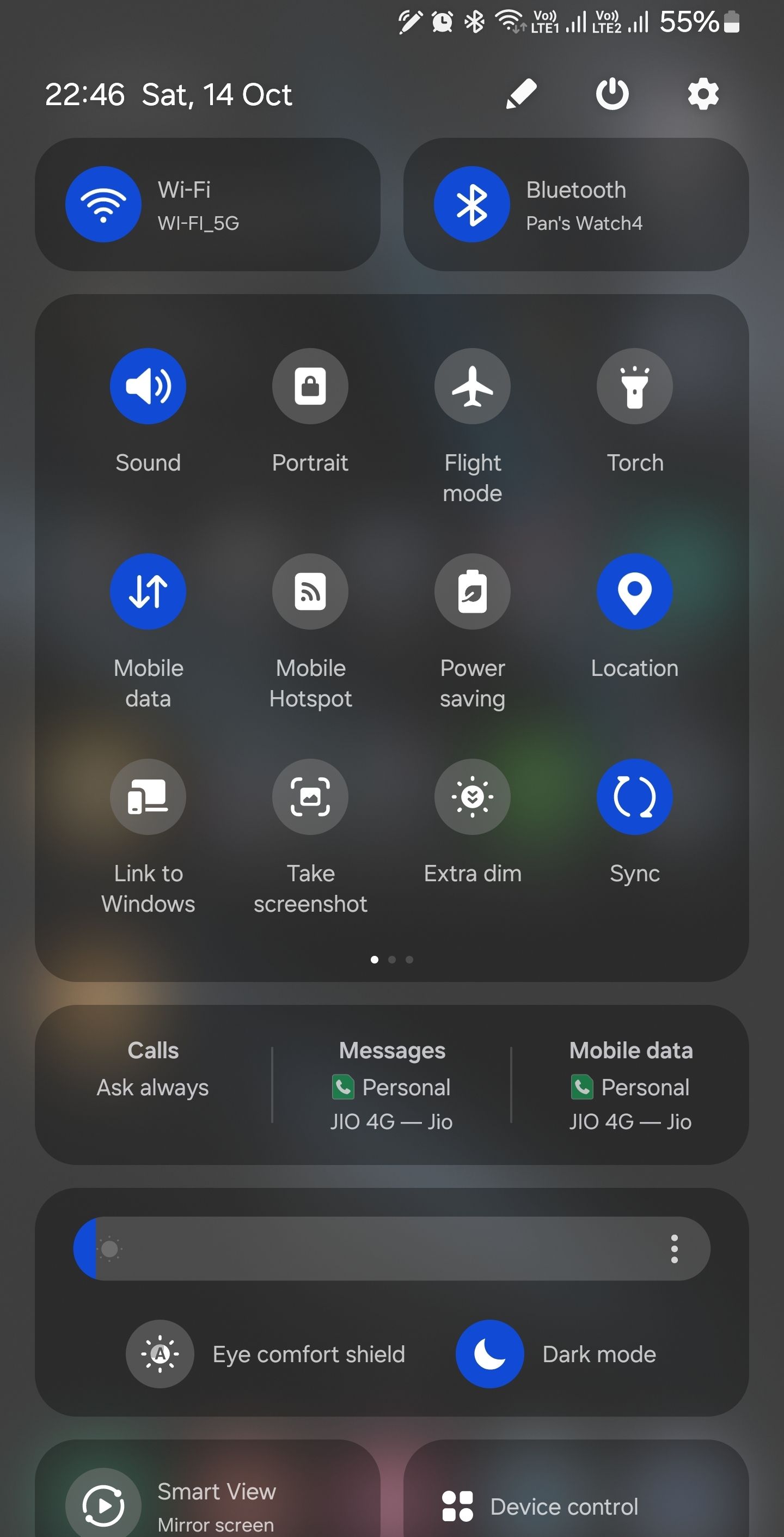 Quick settings toggle colour - Samsung Members
