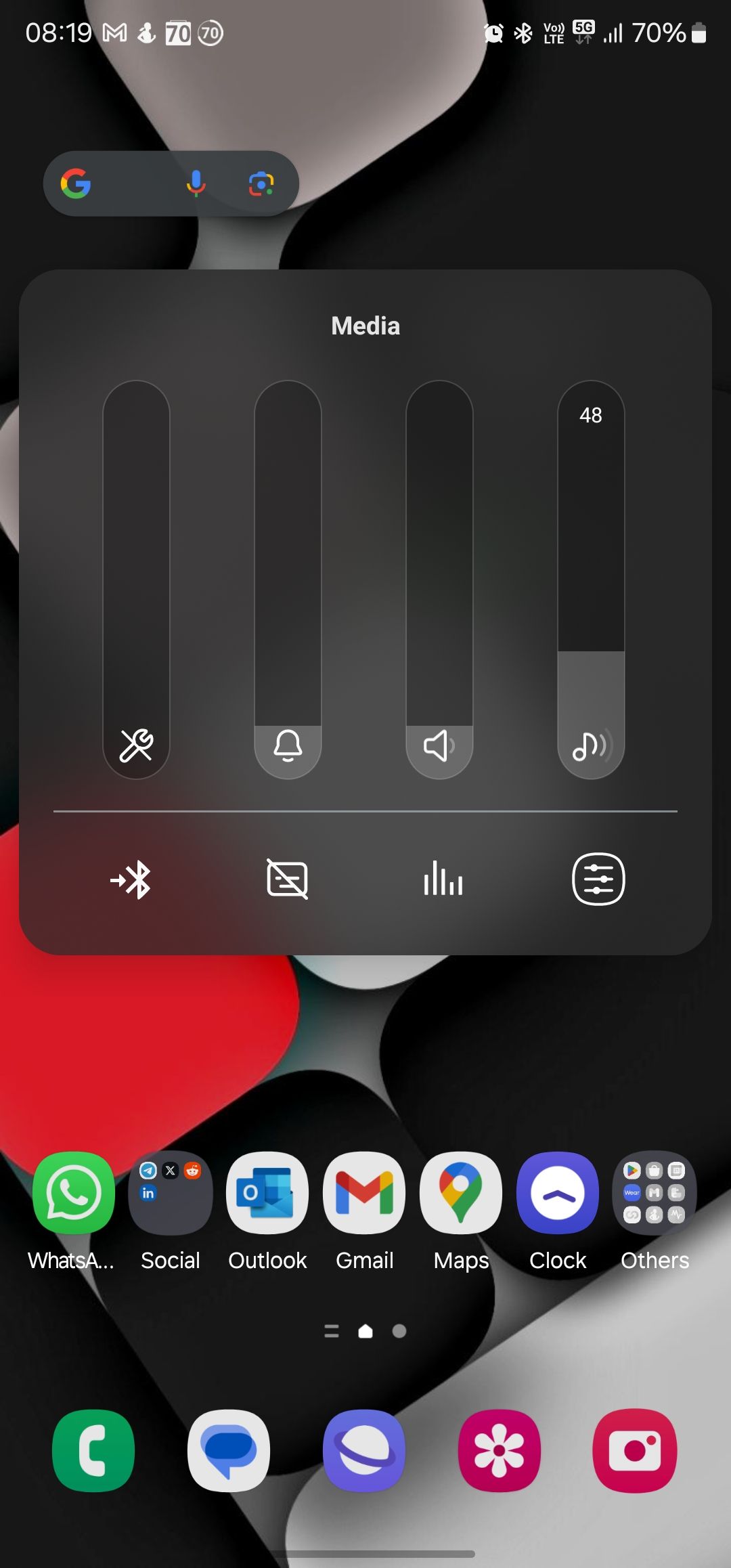 Settings icon missing from volume panel - Samsung Members