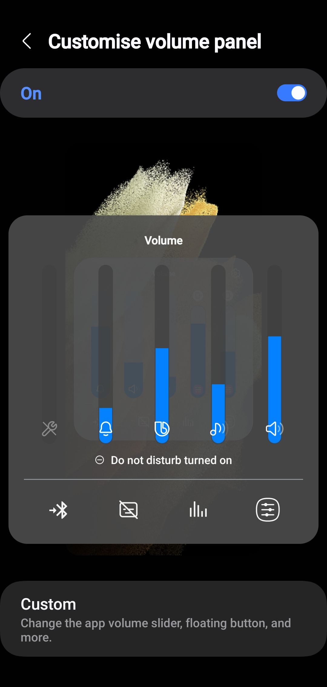 Volume panel customisation not working properly. - Samsung Members