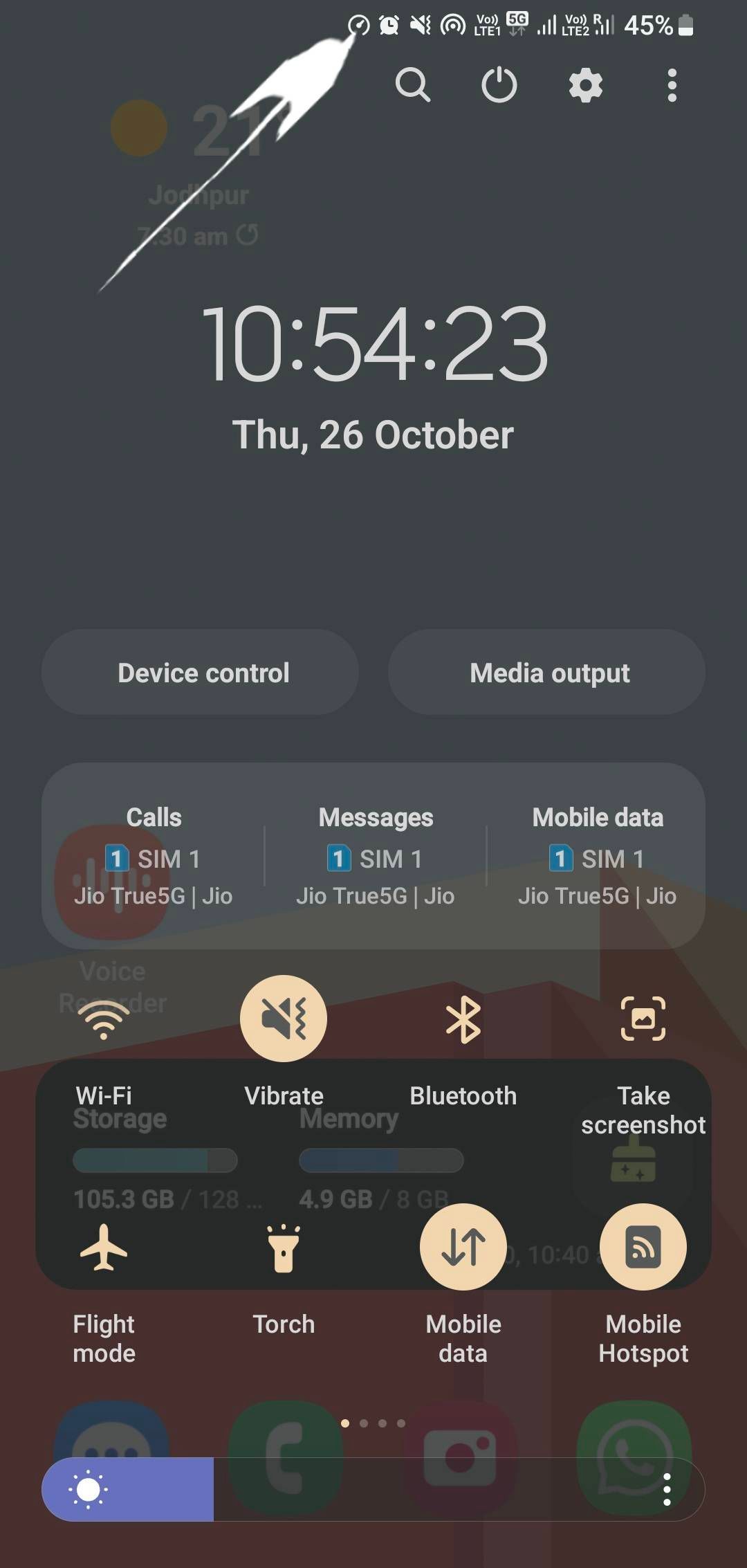 What is the symbol on top of the screen near alarm - Samsung Members
