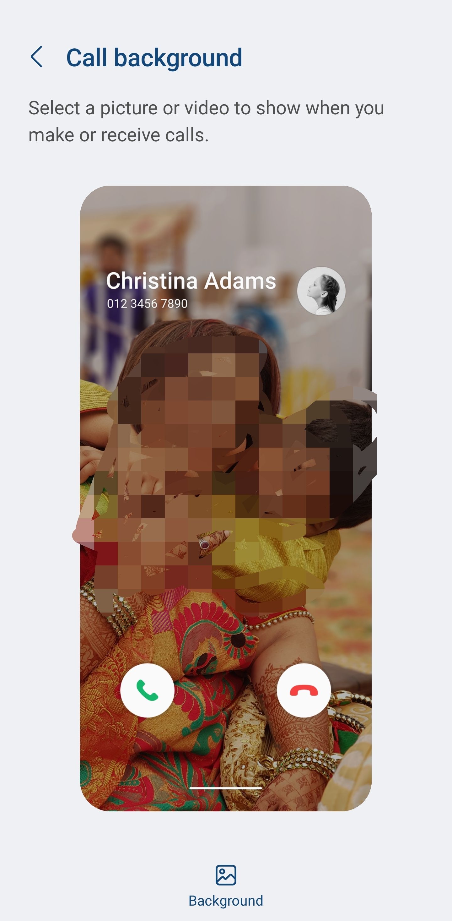 Call screen - Samsung Members