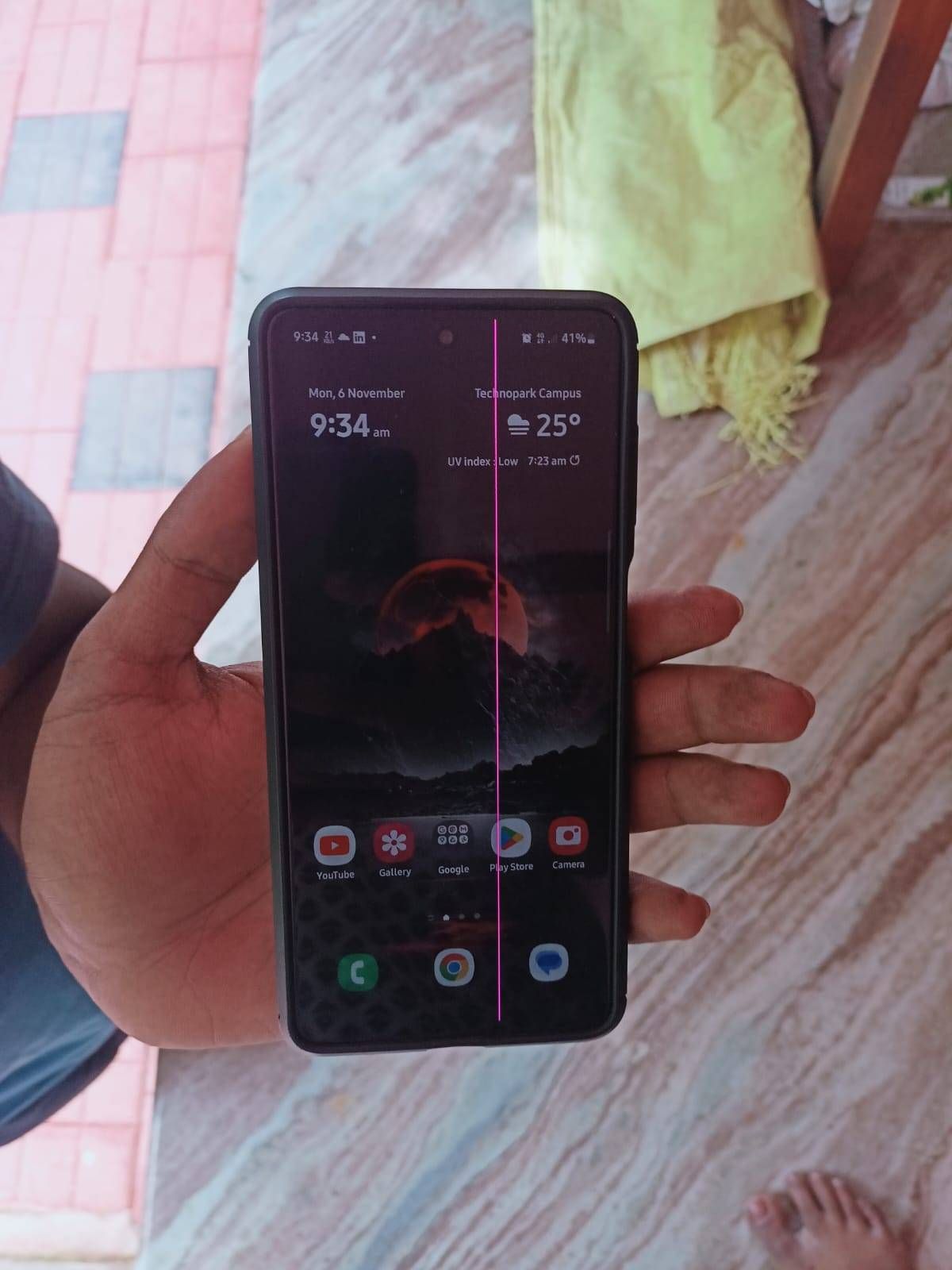 Samsung M52 5G : Pink line appeared on my display. - Samsung Members