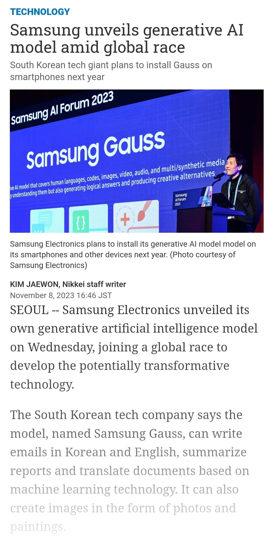 Samsung unveils Samsung Gauss a generative AI mode... - Samsung Members