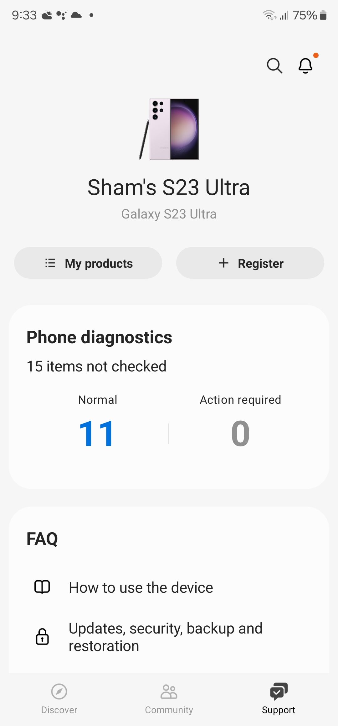 Registration failed. When trying to update s23 ult... - Samsung Members