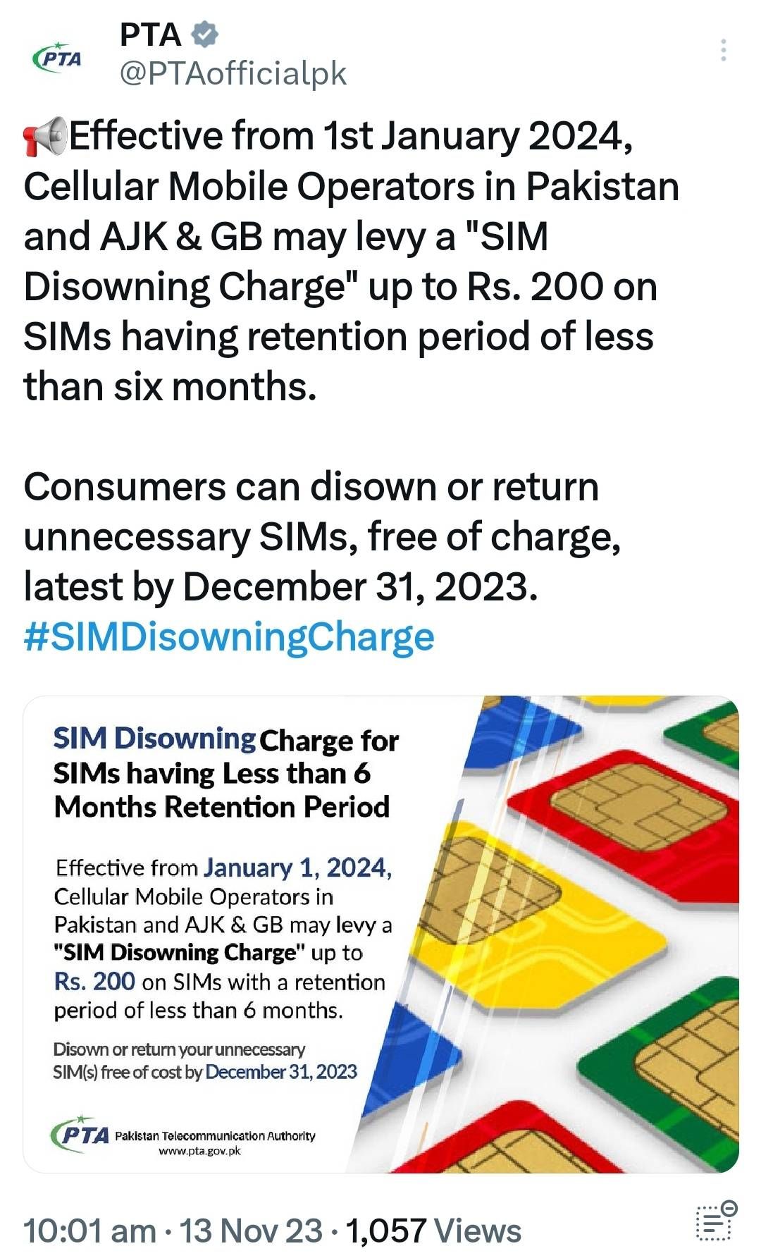 PTA notice for non active SIMs - Samsung Members