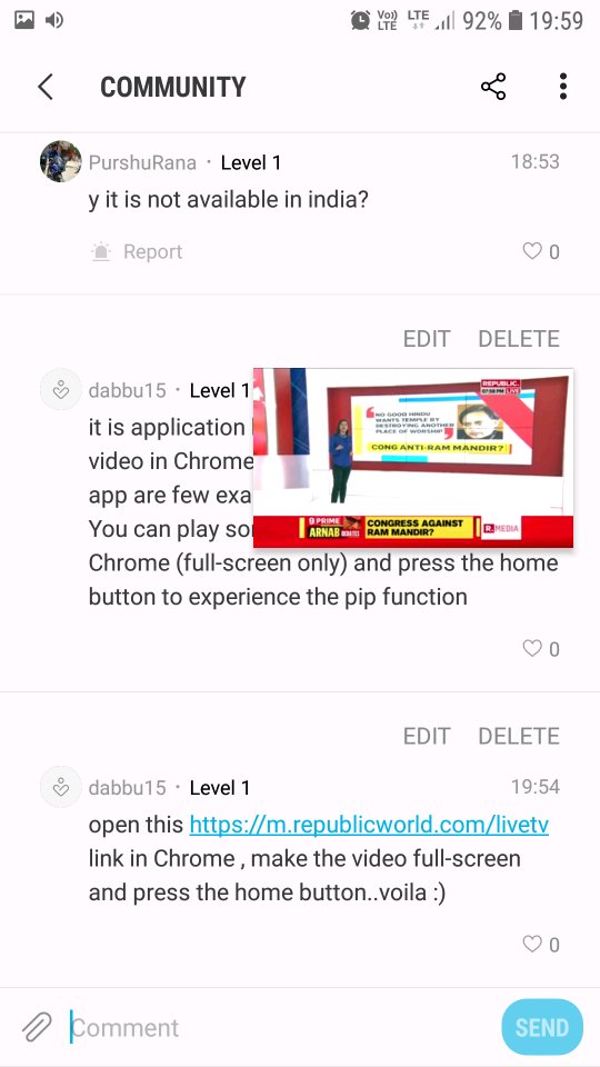 How to Enable PiP (Picture in Picture Mode) in S7 ... - Samsung Members