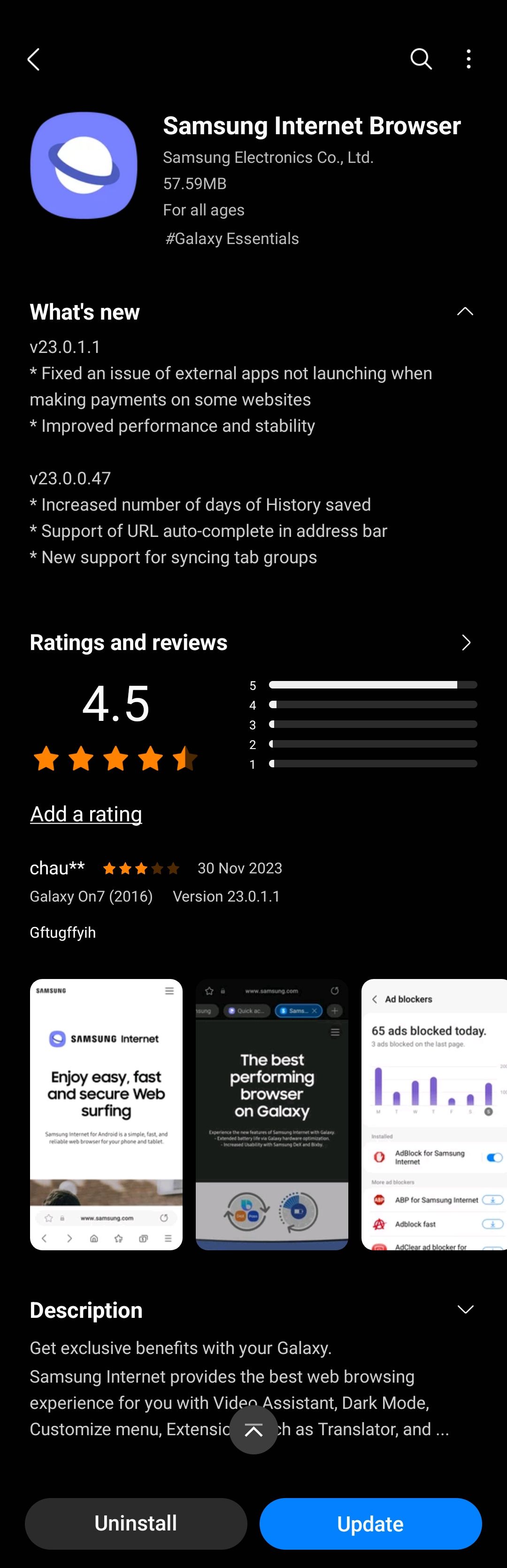 Samsung internet browser update - Samsung Members