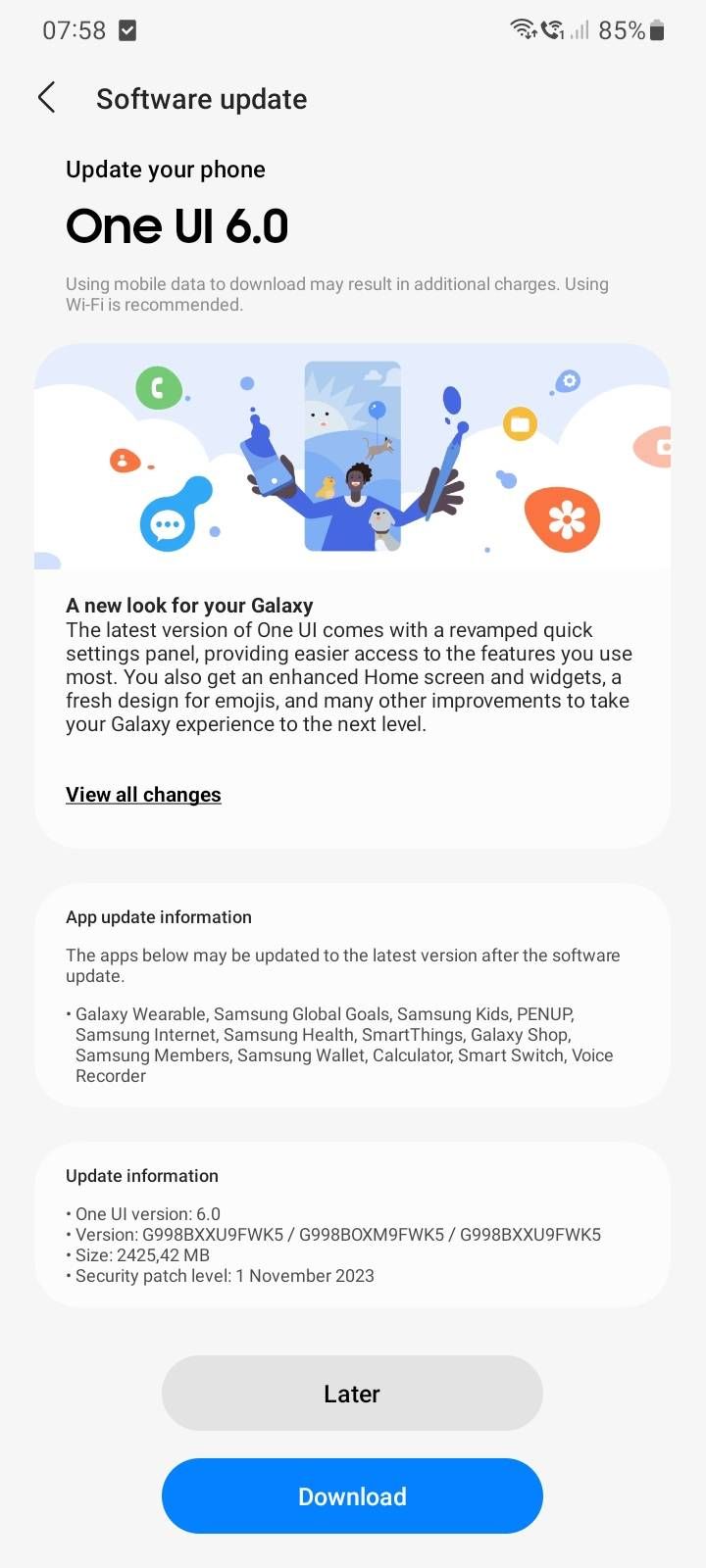 Scheduled One UI6.0 Upgrade for S21 Ultra 5G - Samsung Members