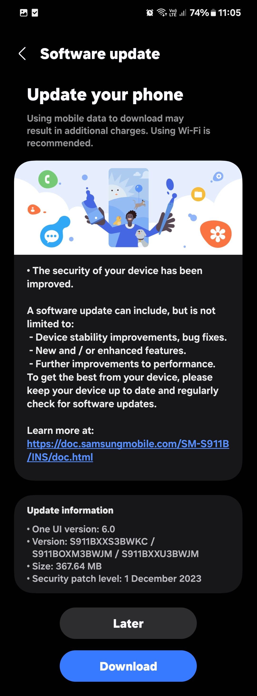December security patch update on Galaxy S23 - Samsung Members