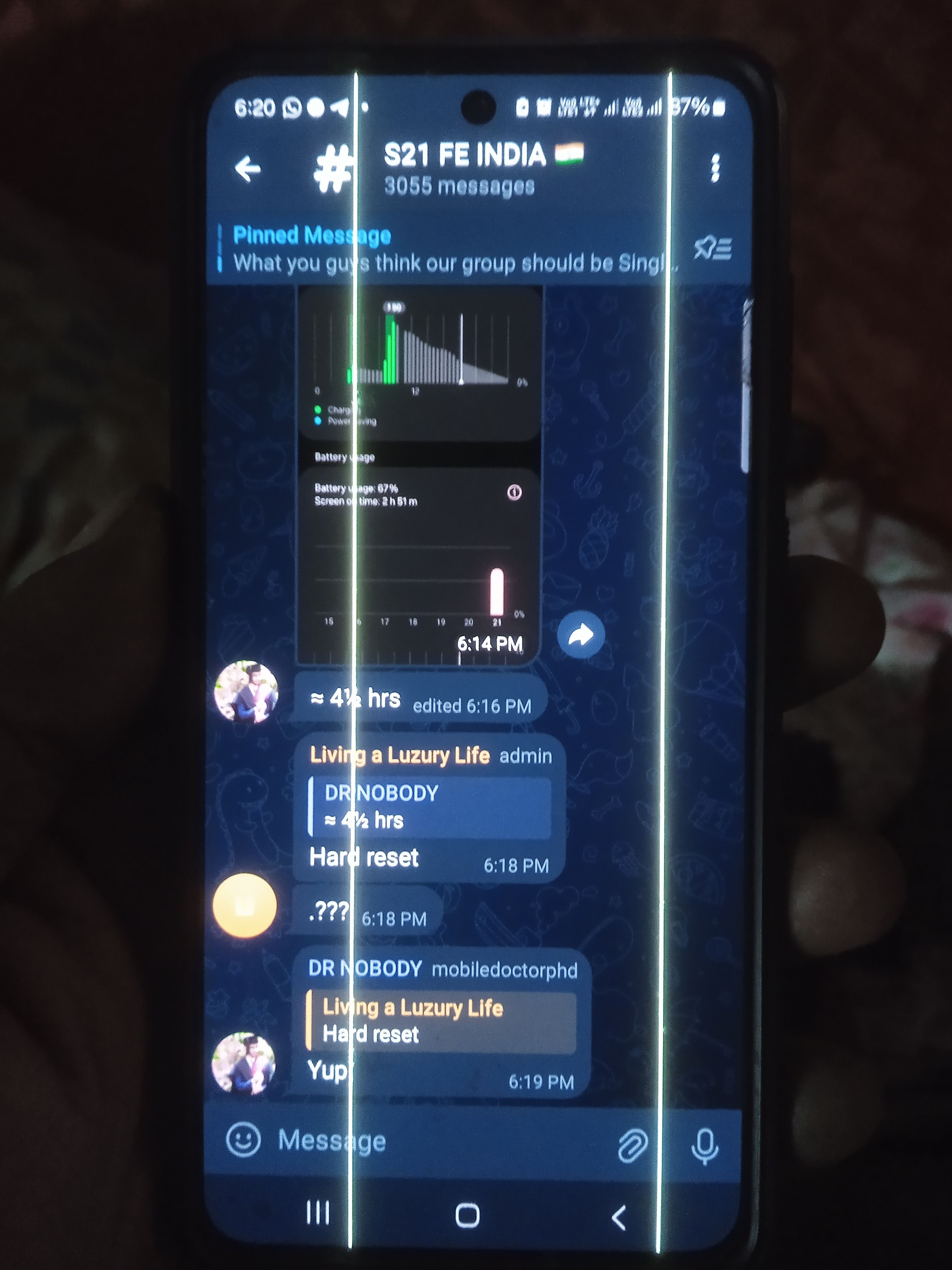 Galaxy S21 FE Green Line on screen - Samsung Members