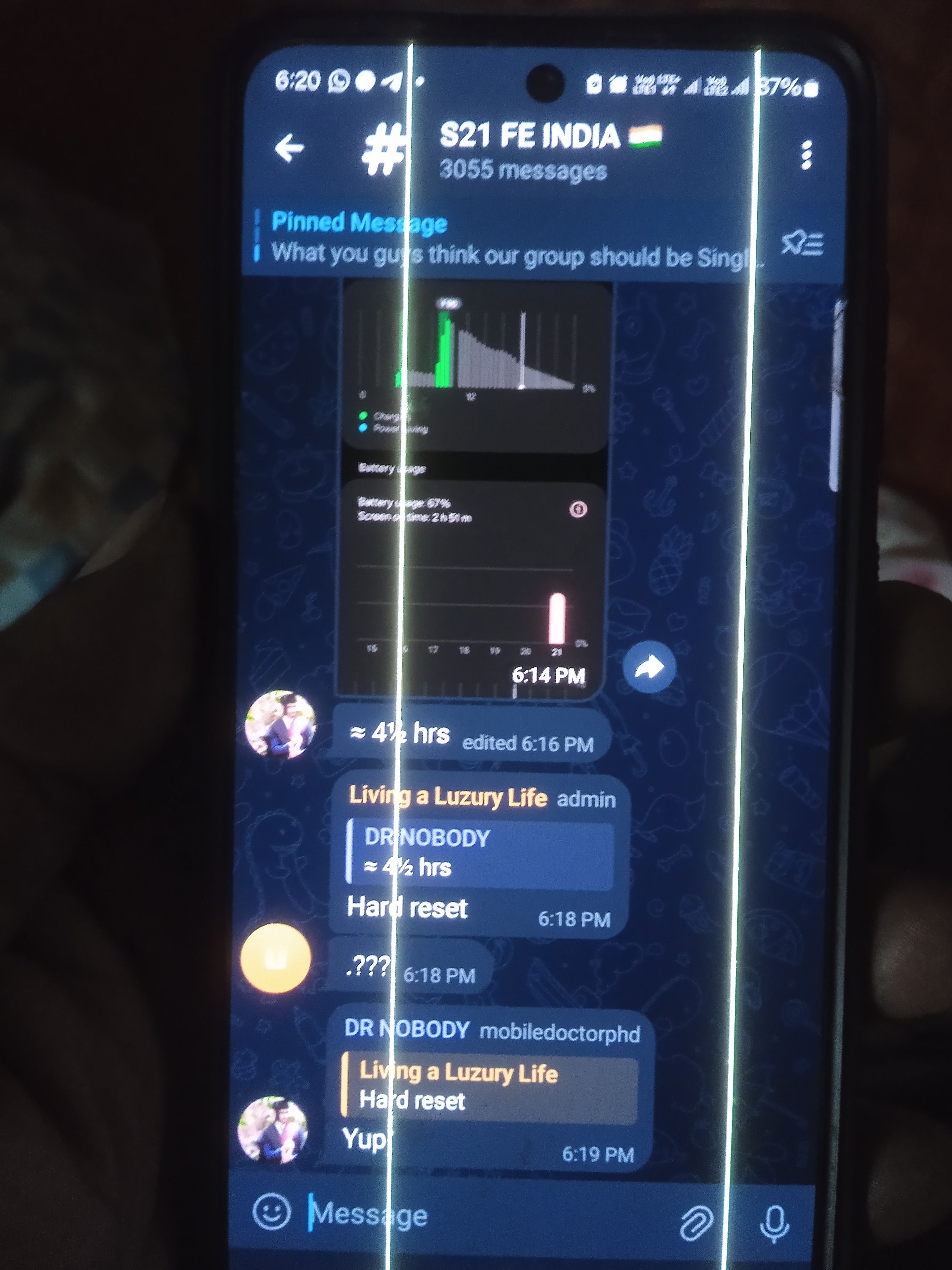 Galaxy S21 FE Green Line on screen - Samsung Members