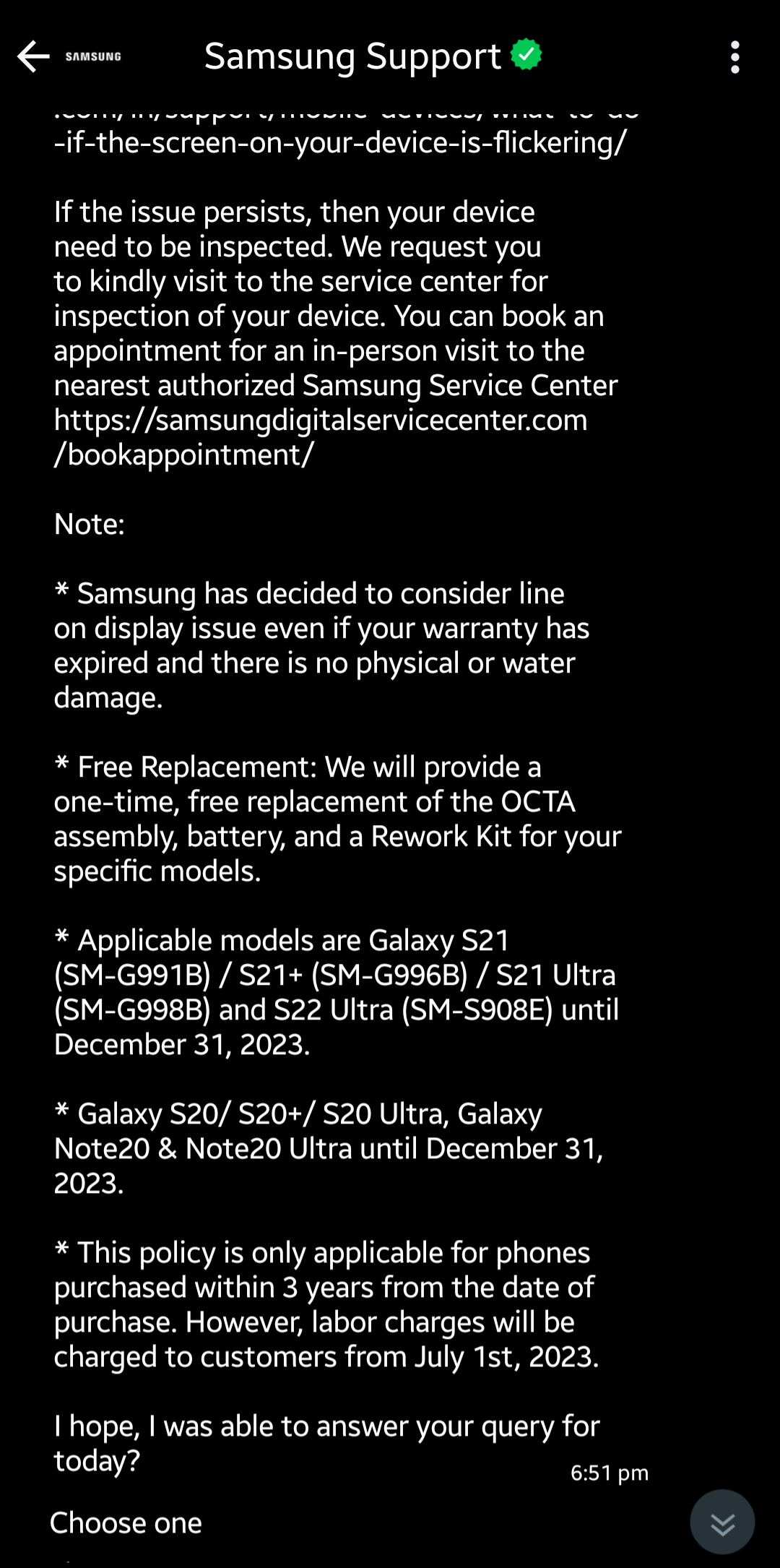 S21+Flicker Line Customer Support Doesn't Care and... - Samsung Members