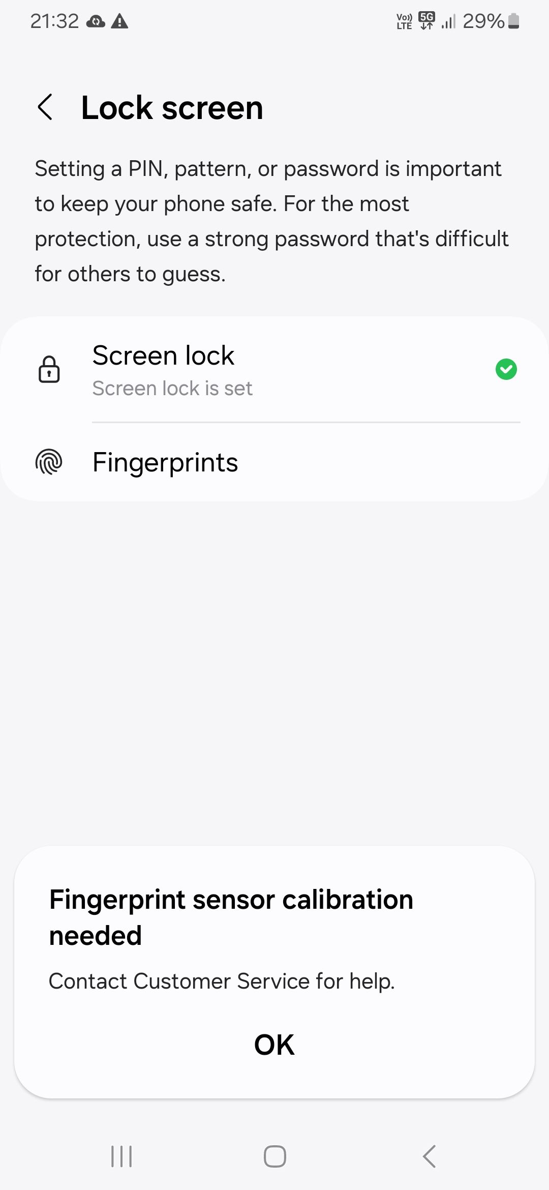 Fingerprint sensor calibration needed - Samsung Members