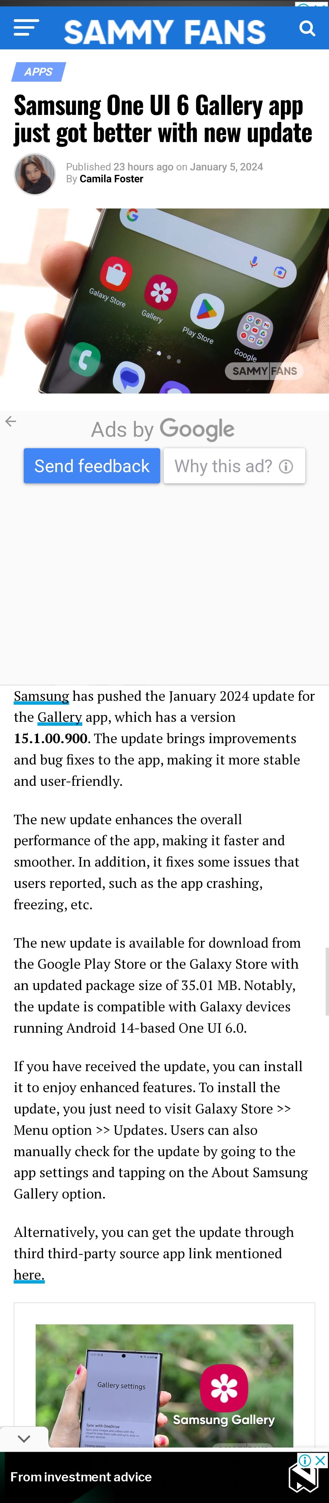 One UI6 Samsung Gallery Apps Update. - Samsung Members