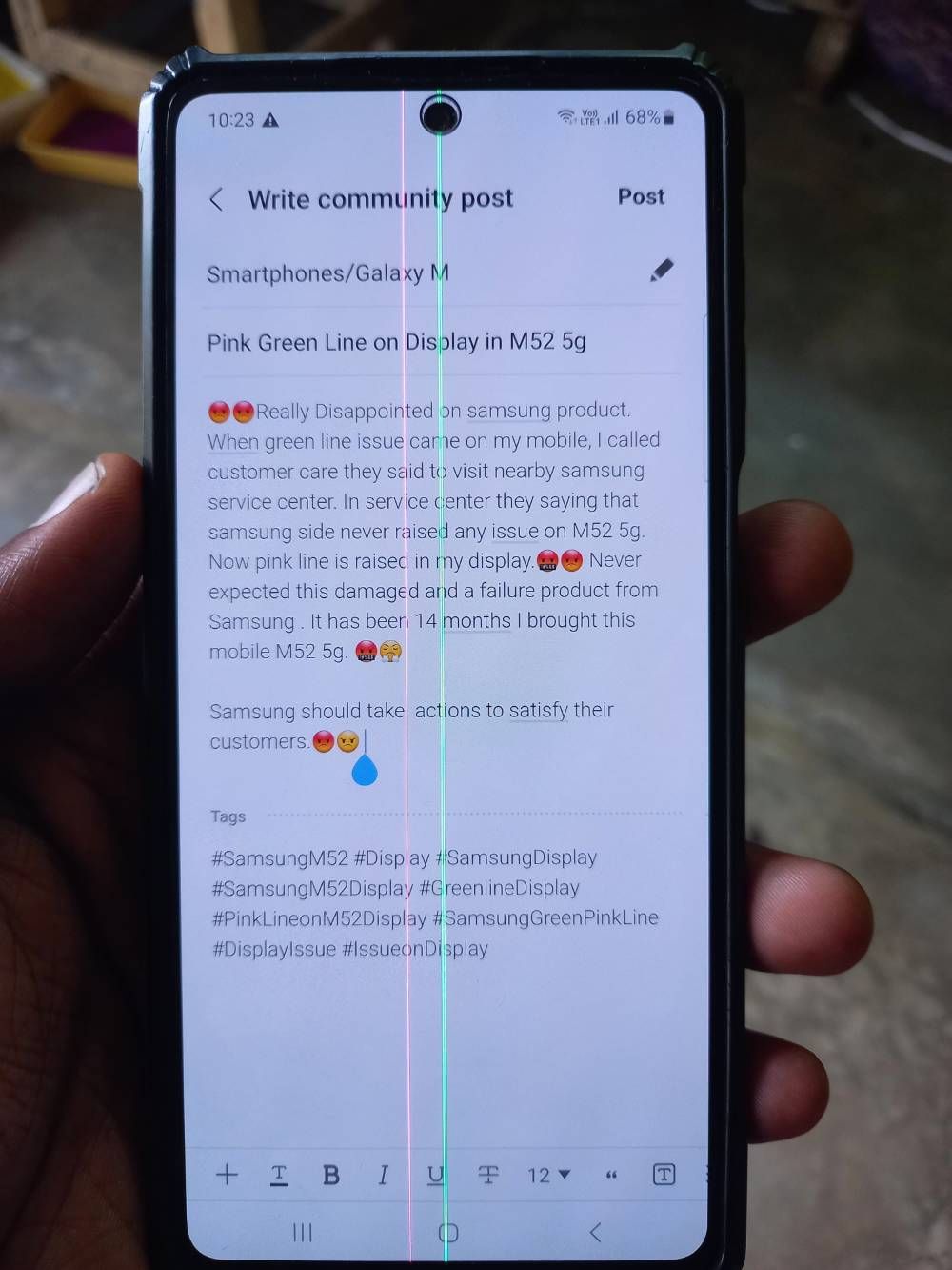 Pink Green Line on Display in M52 5g - Samsung Members