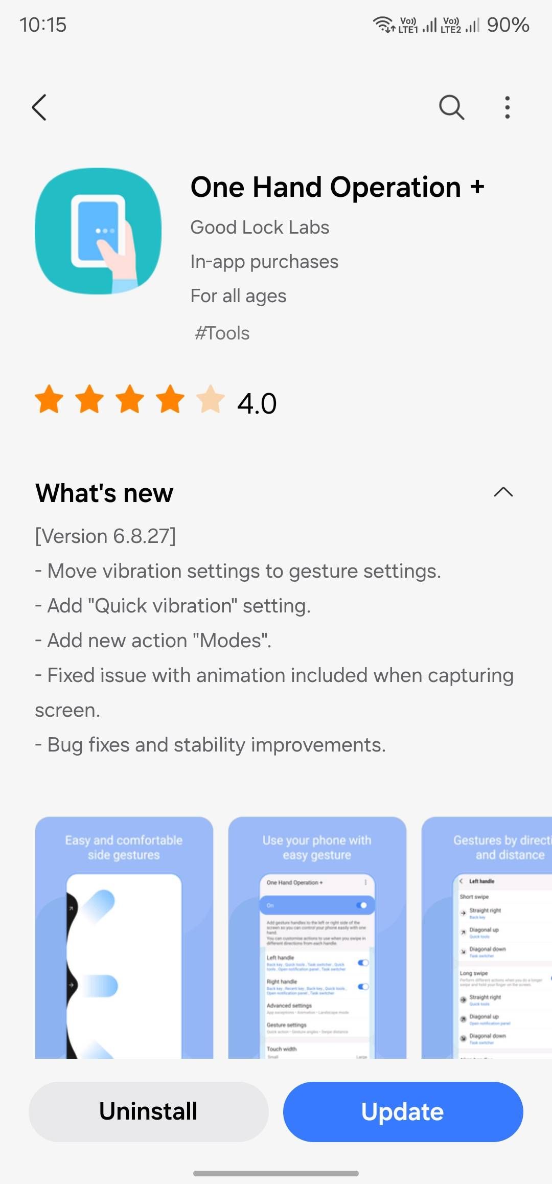 One hand operations + update available (S²³U) - Samsung Members