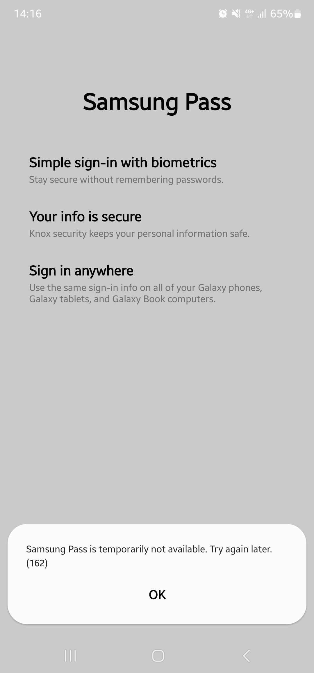Samsung Pass Error Solution Required - Samsung Members