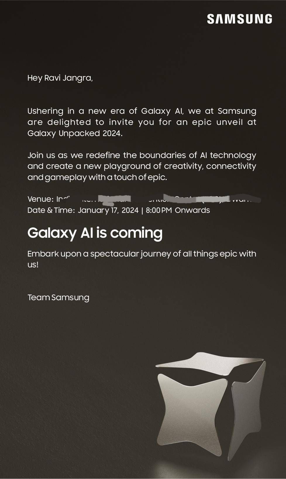 📢📢📢📢Received Samsung Unpacked Event Invitation... - Samsung Members