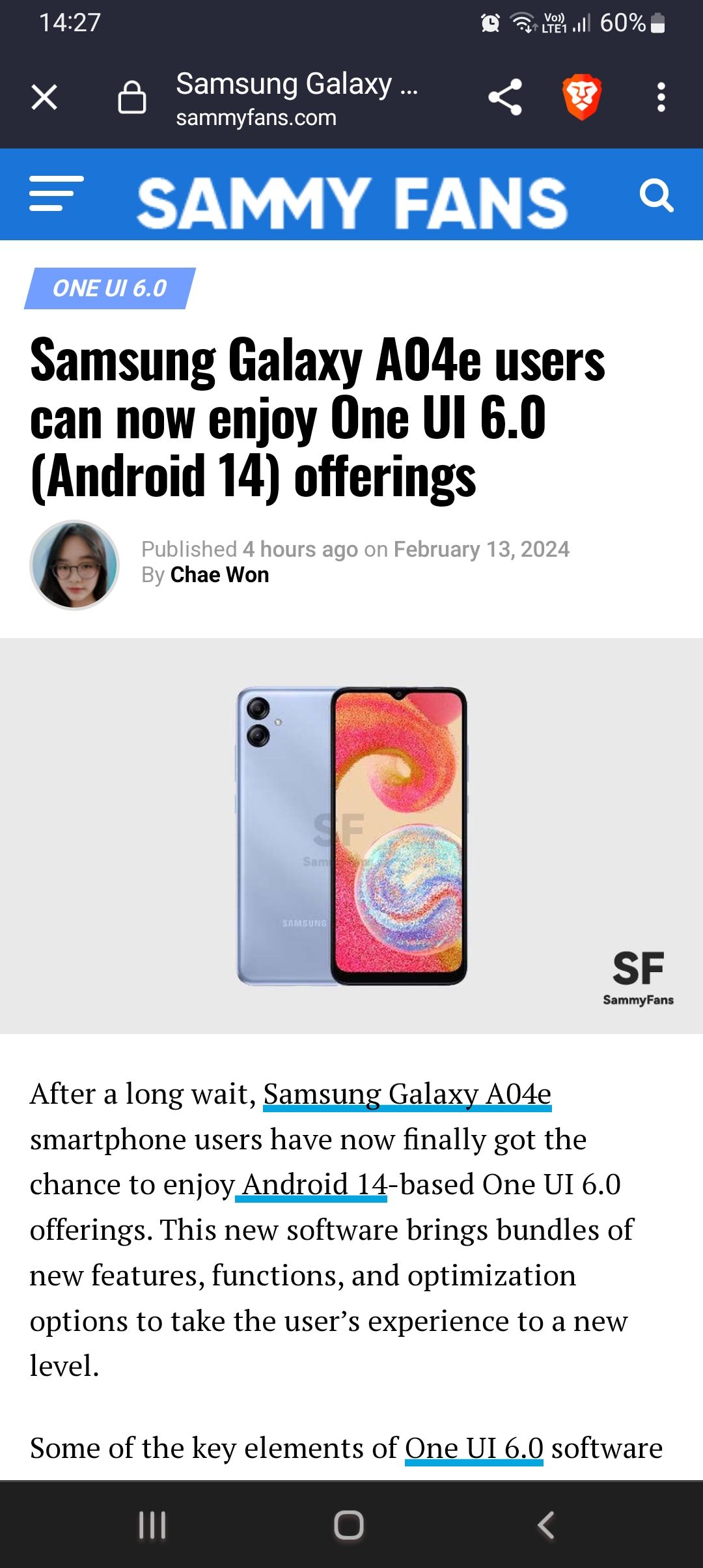 Galaxy AO4e in Bangladesh,Sri Lanka and India - Samsung Members