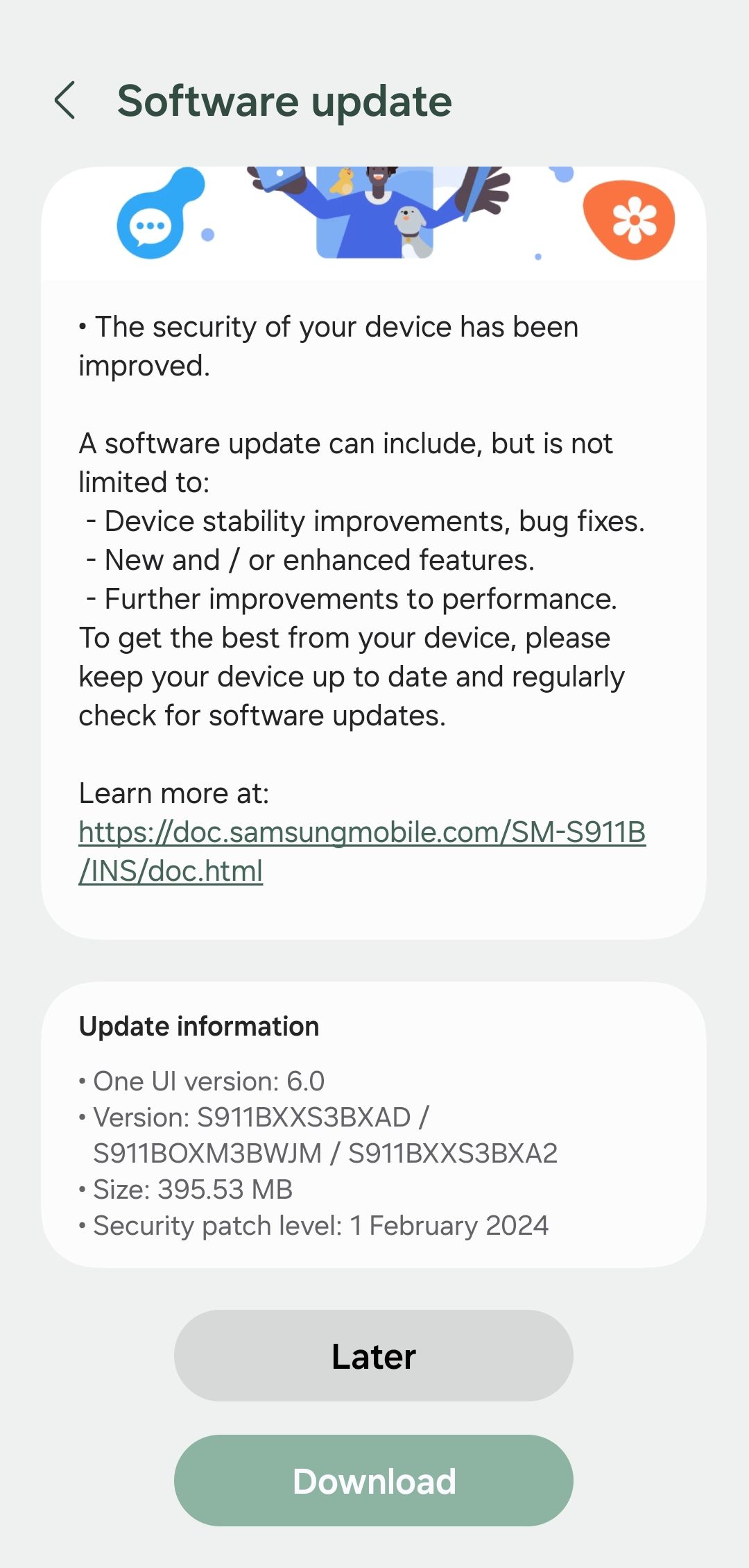February security patch received - Samsung Members