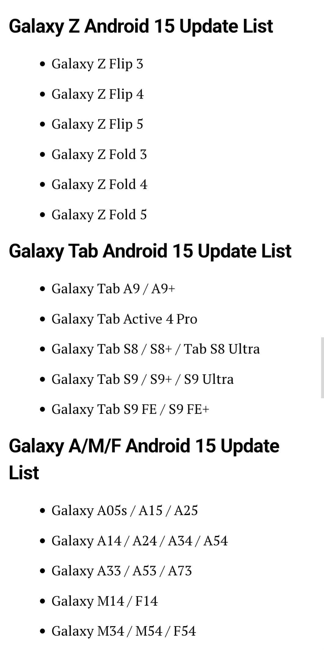 Galaxy A/M/F Series Android 15 One UI 7 eligible d... - Samsung Members