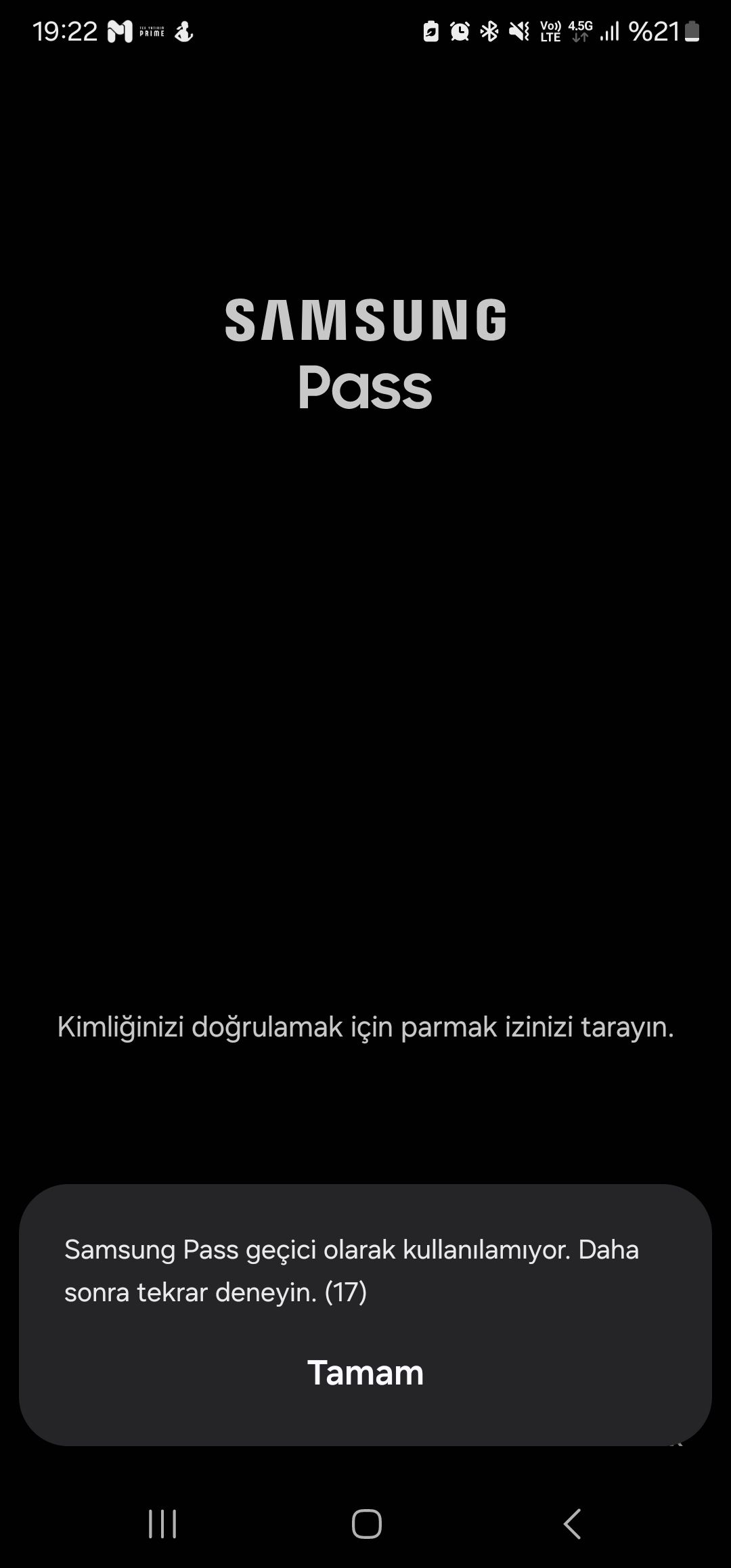 Pass Parmak izi Alanı-S22 Ultra - Samsung Members